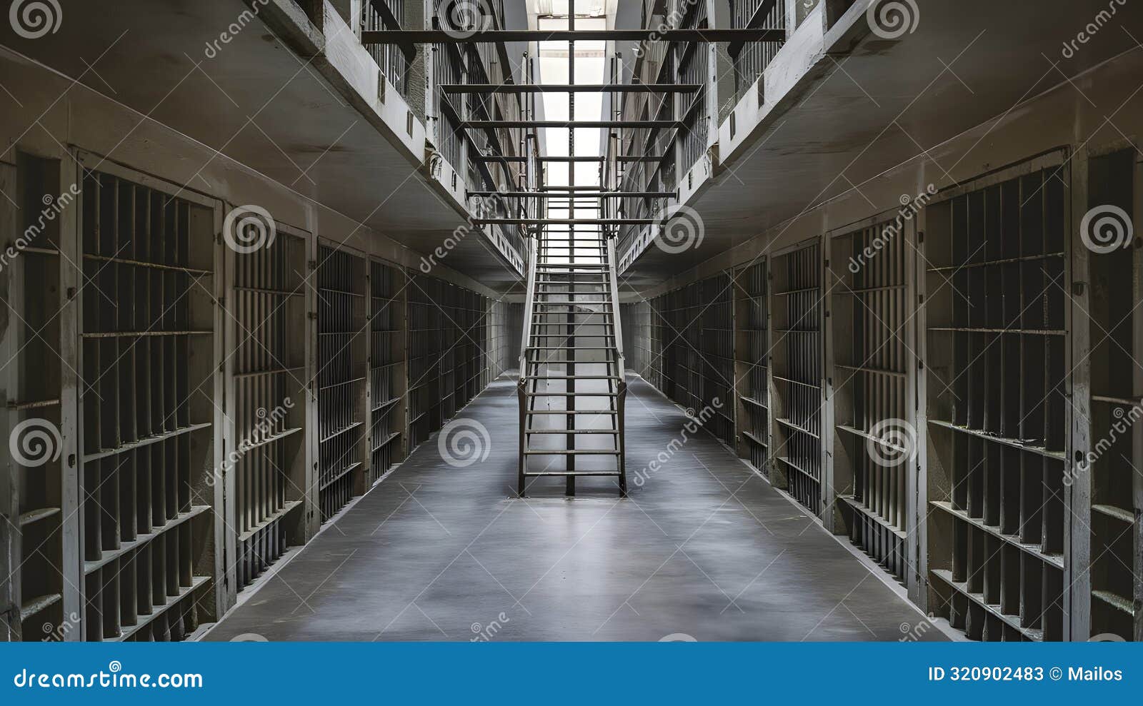 A Stark View of Jail Cells stock image. Image of prison - 320902483