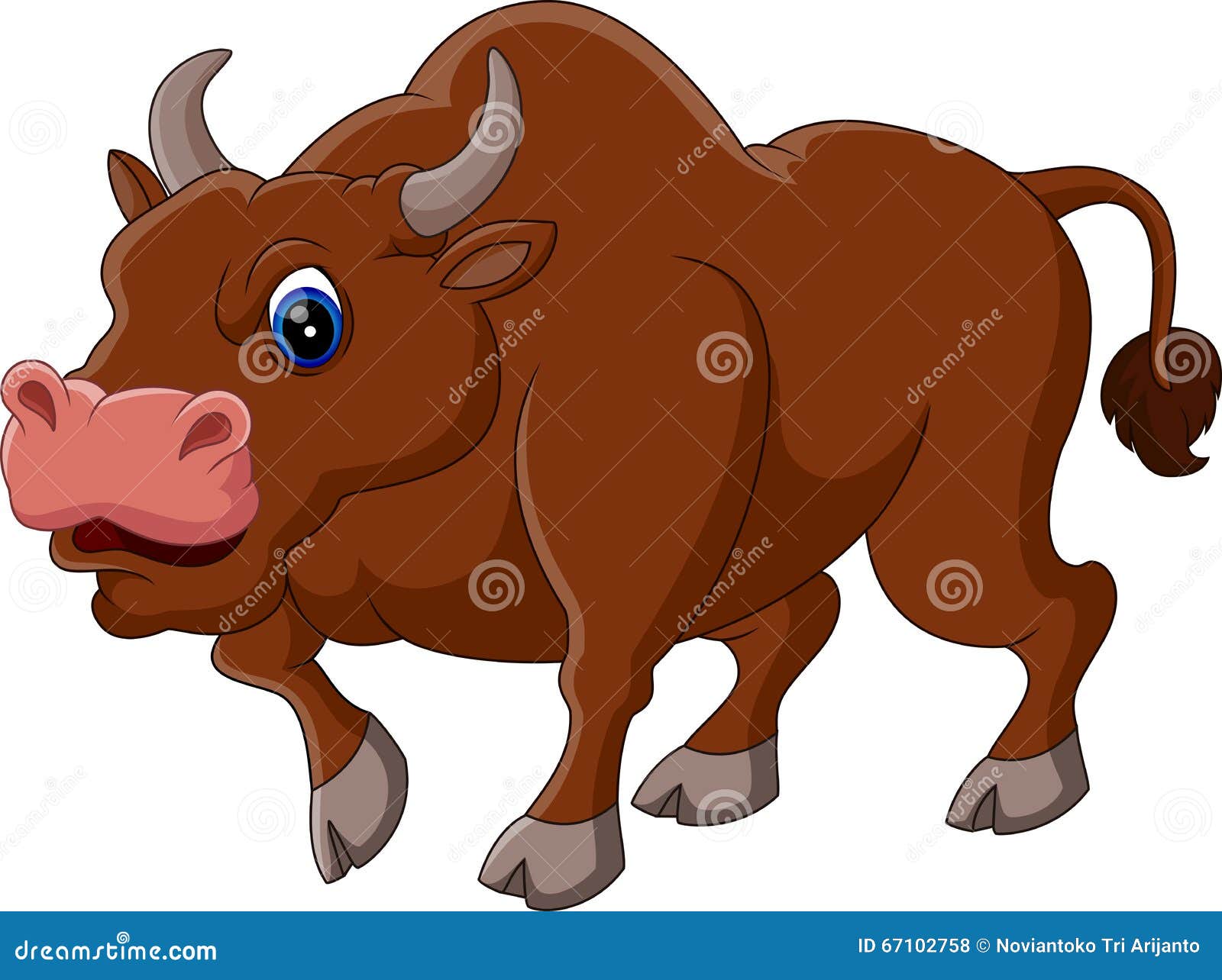 Starke Stierkarikatur vektor abbildung. Illustration von stier - 67102758