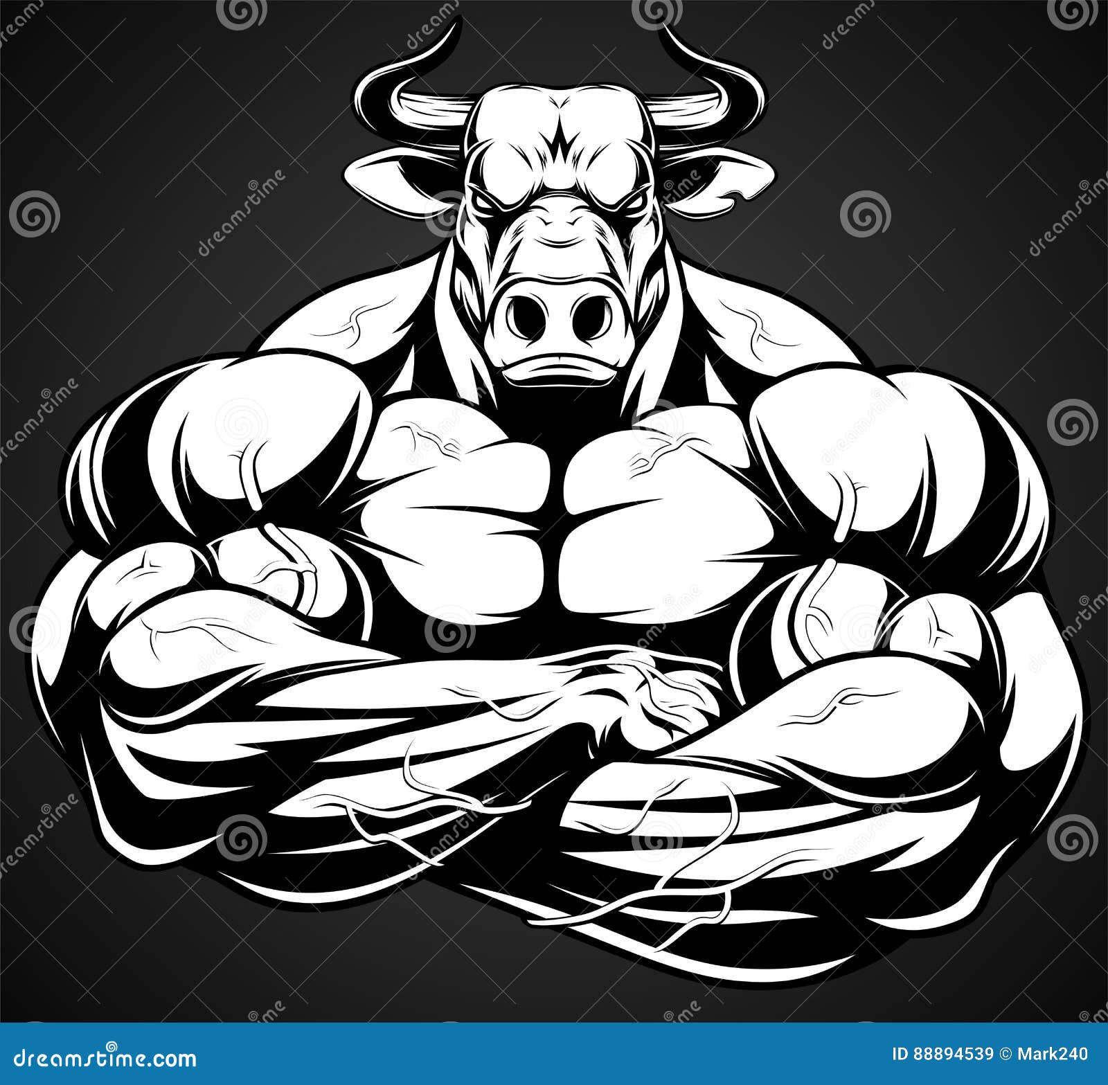 Starker wilder Stier vektor abbildung. Illustration von hufe - 88894539