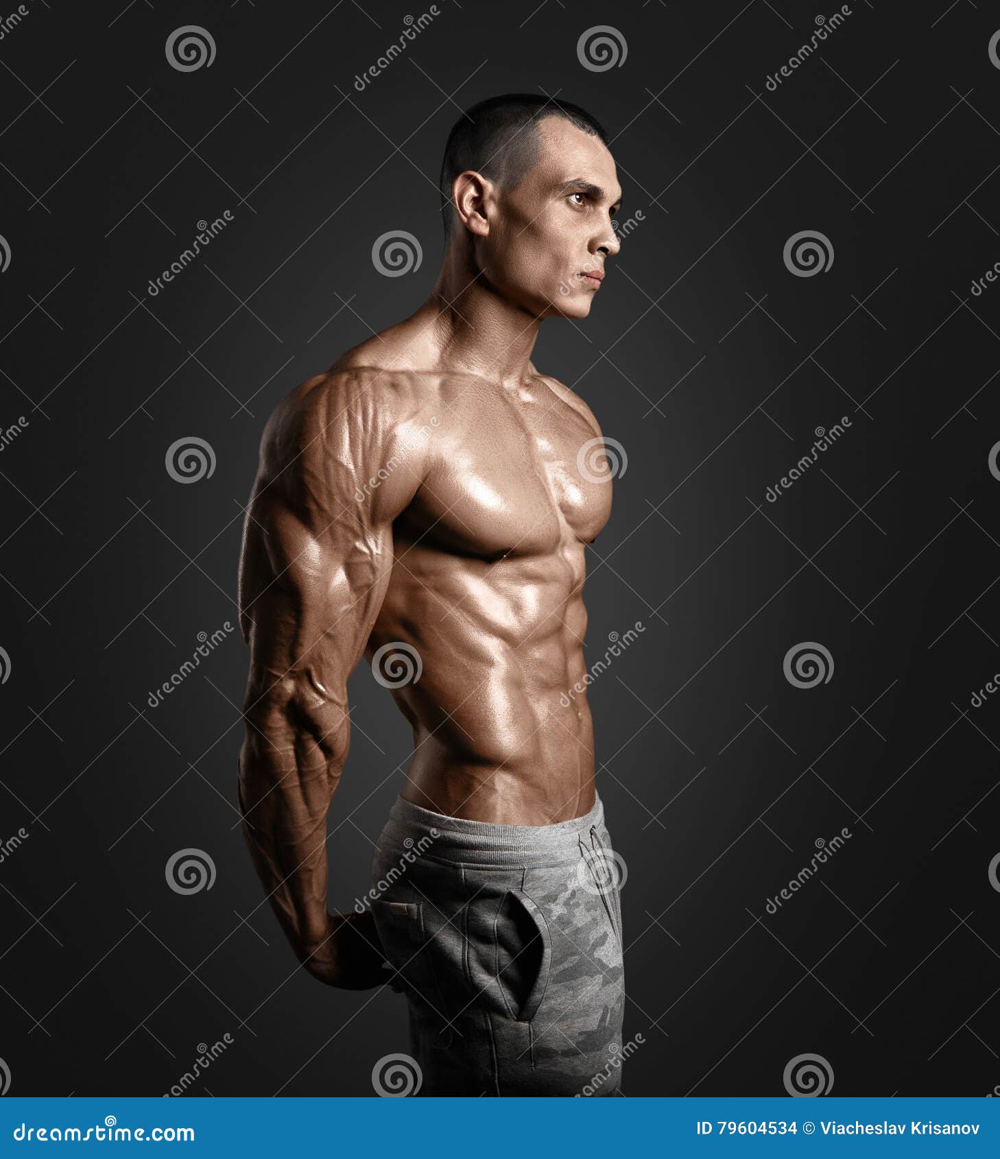 Starkes Athletisches Mann-Eignungs-Modell Torso, Das Sechs Satz-ABS ...