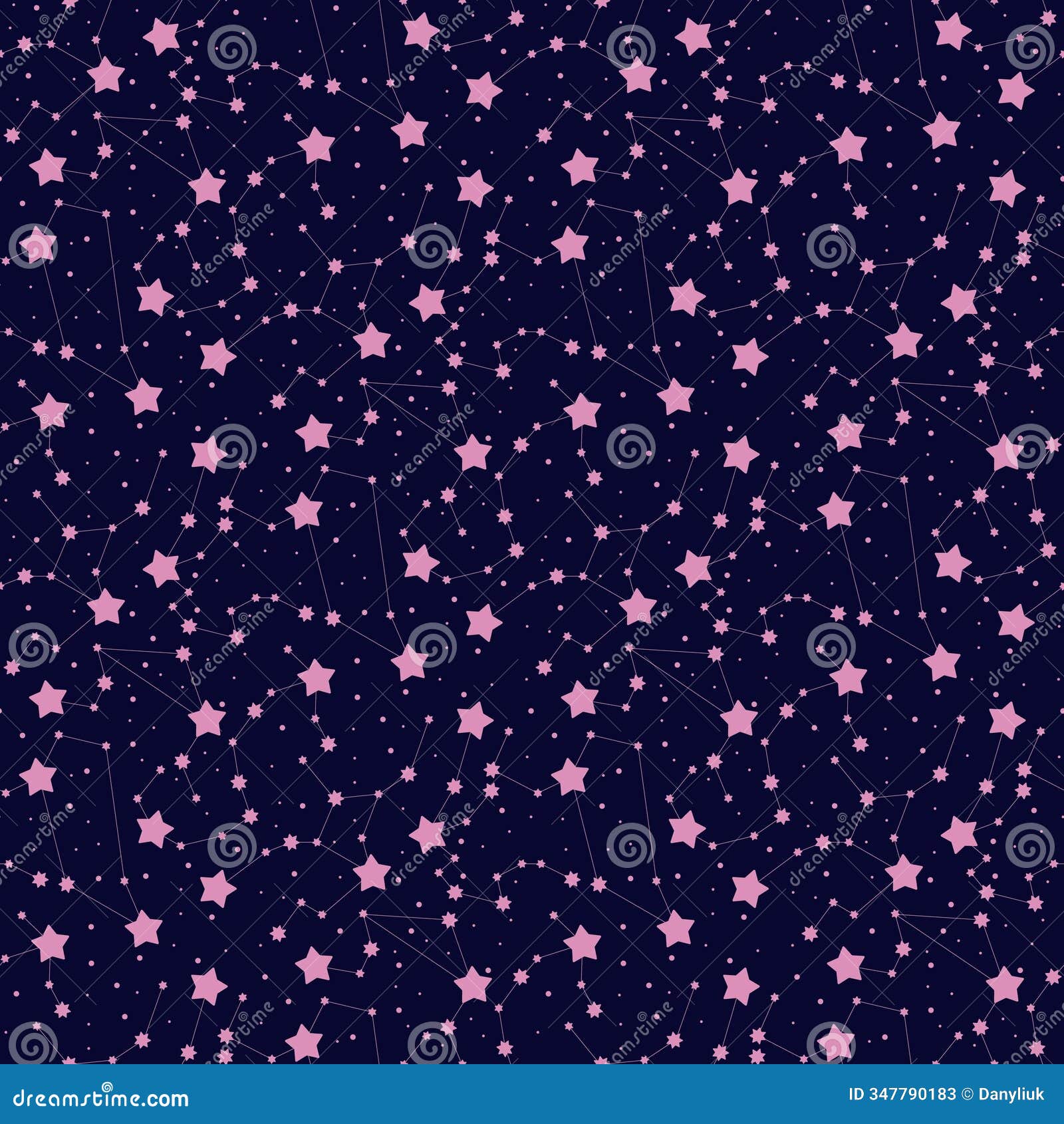 Starlight Constellations Seamless Pattern Vector Illustration. Magic ...