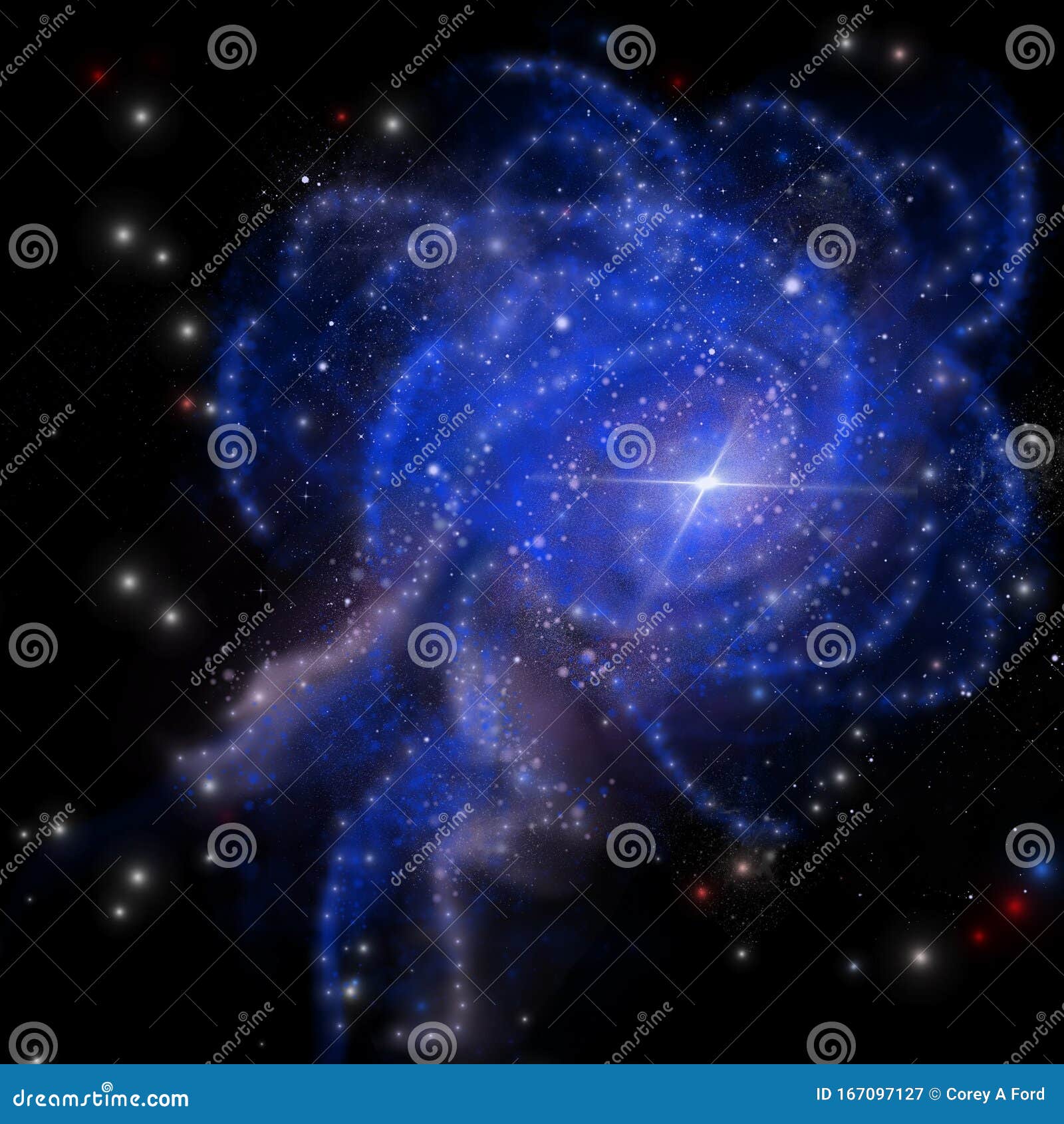 Starlight Galaxy System stock illustration. Illustration of elliptical ...