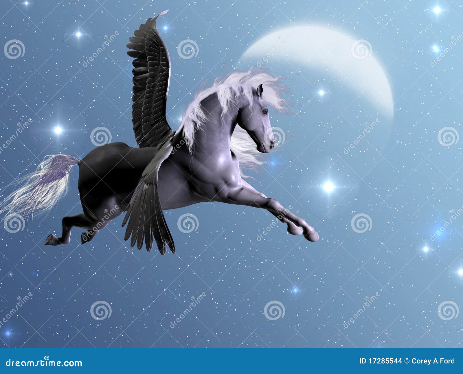 Starlight Pegasus stock photo. Image of equus, creature - 17285544