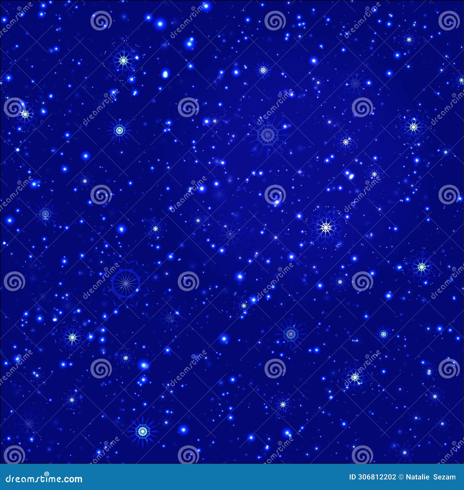 Starlight Seamless Pattern Vector Illustration. Magic Winter Template ...