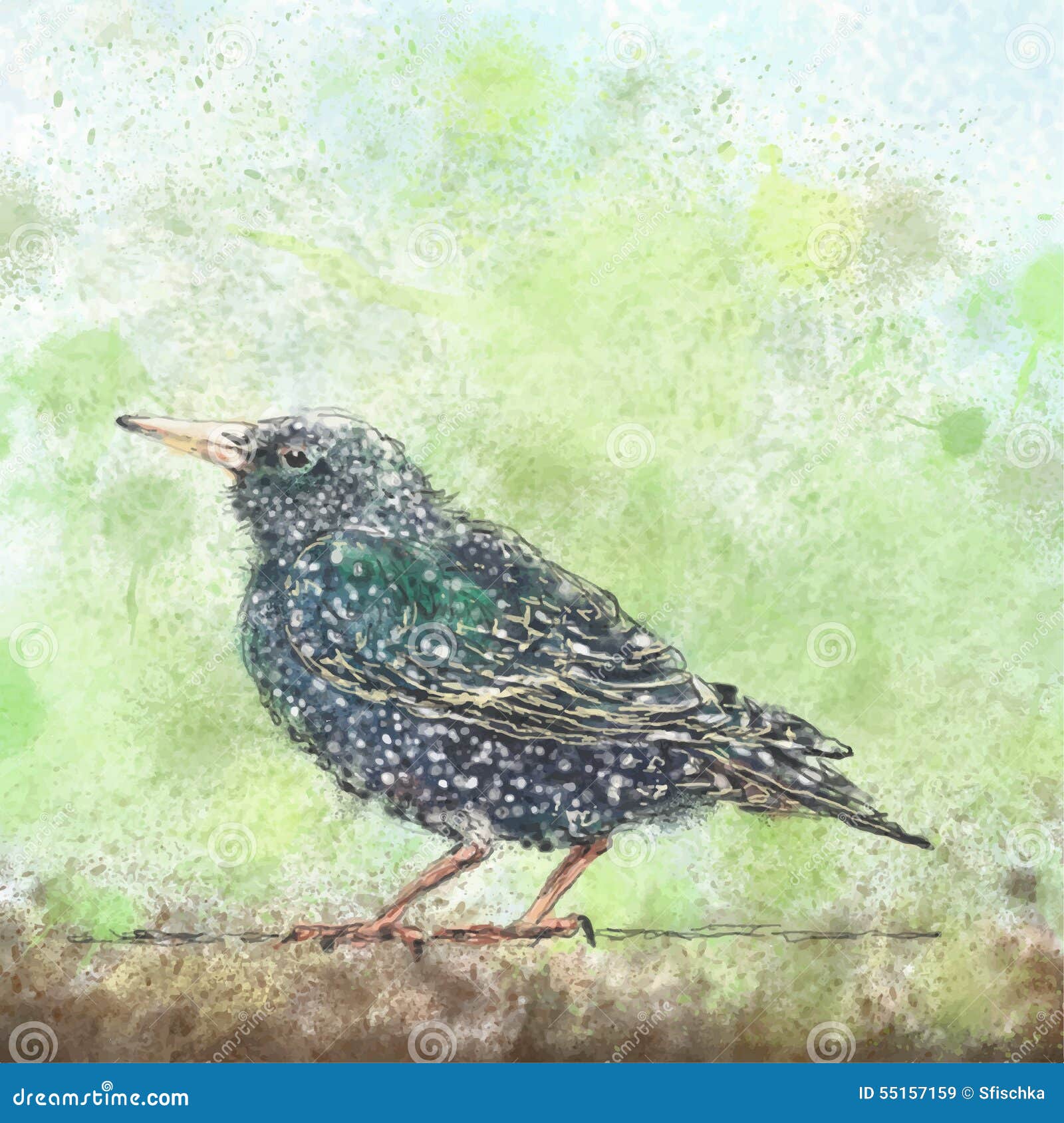 Green Starling House Royalty-Free Illustration | CartoonDealer.com ...