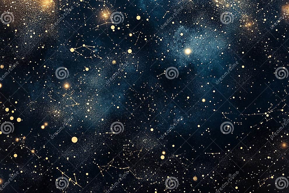 Starlit Constellations Seamless Pattern Design Stock Illustration ...