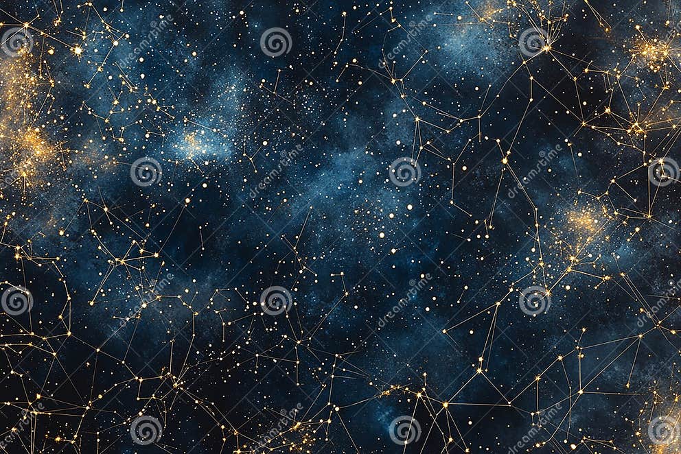 Starlit Constellations Seamless Pattern Design Stock Illustration ...