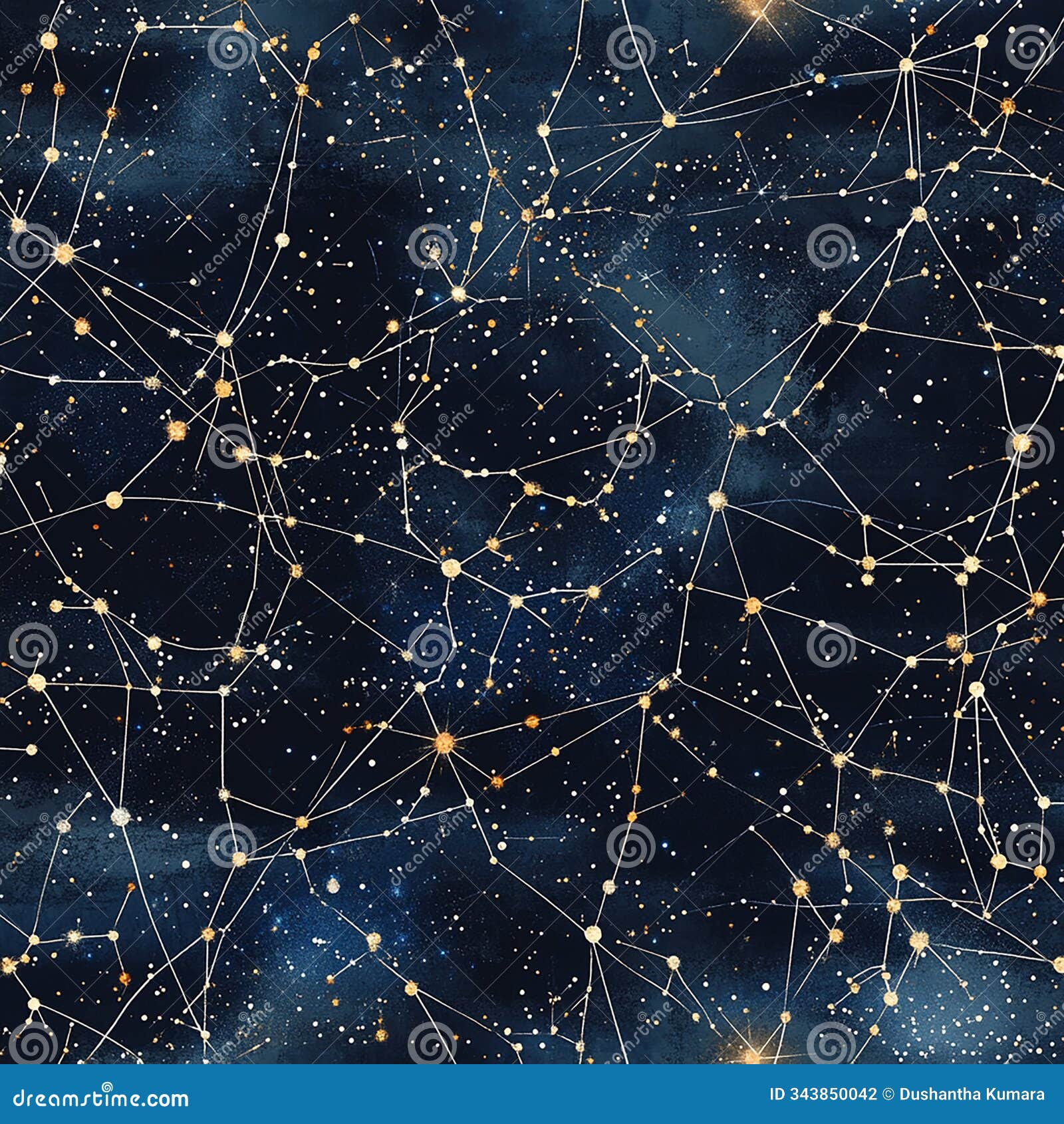 Starlit Constellations Seamless Pattern Design Stock Illustration ...