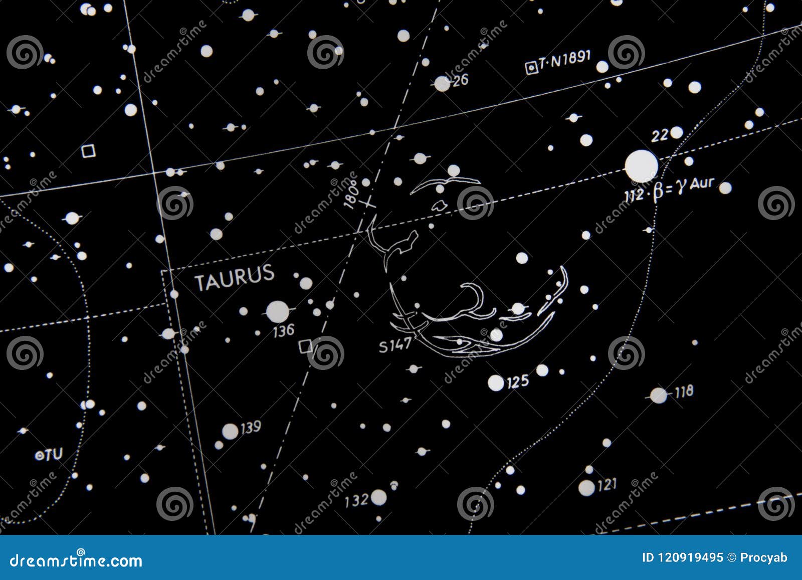 Starmap del tauro stock de ilustración. Ilustración de manera - 120919495