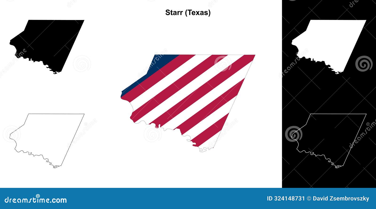 Map Of Starr County In Texas State On White Background. Single County ...