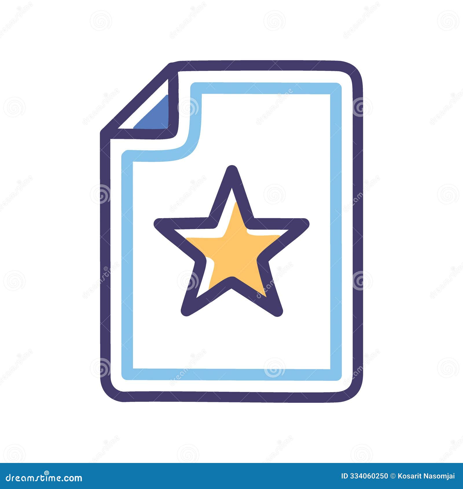 Starred Document. Simple Icon Depicting a Document with a Star ...