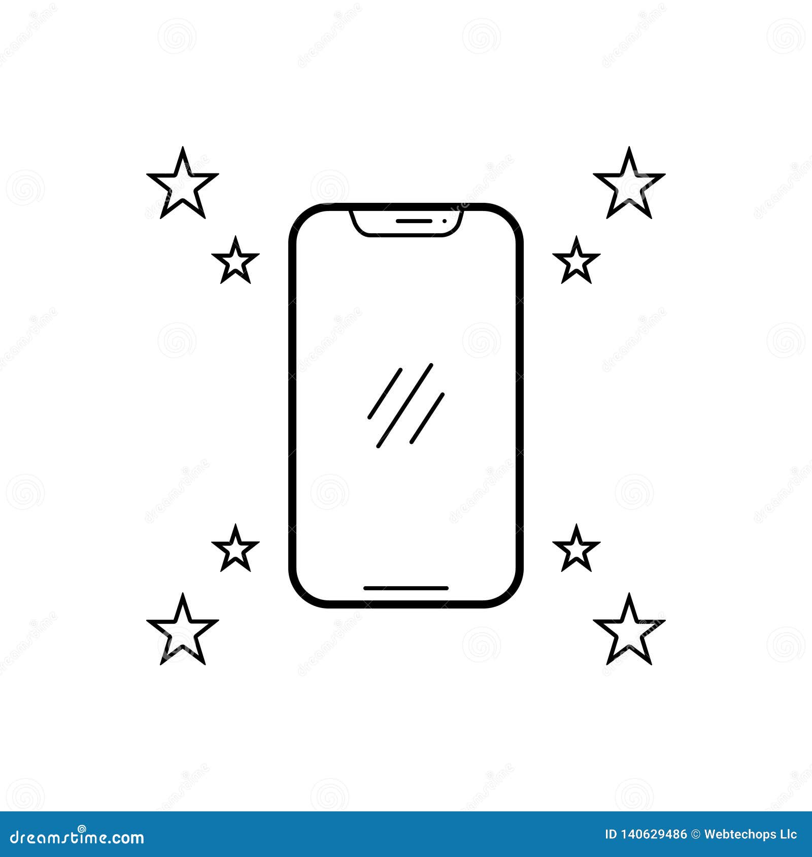 Black Line Icon for Starred, Iphone and Smartphone Stock Vector ...