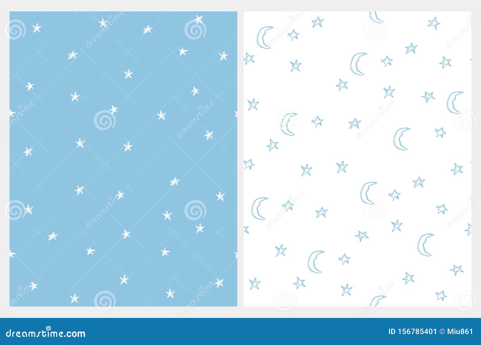Starry Abstract Sky. Cute White Tiny Stars Vector Patterns. Stock ...