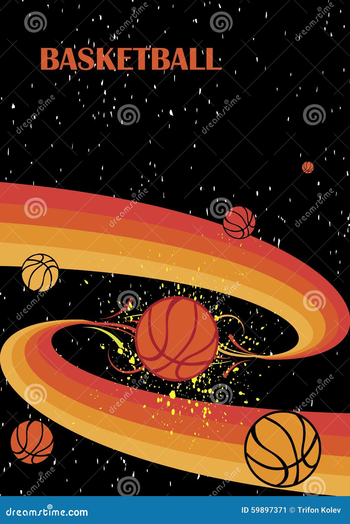 Starry basketball stock vector. Illustration of basket - 59897371