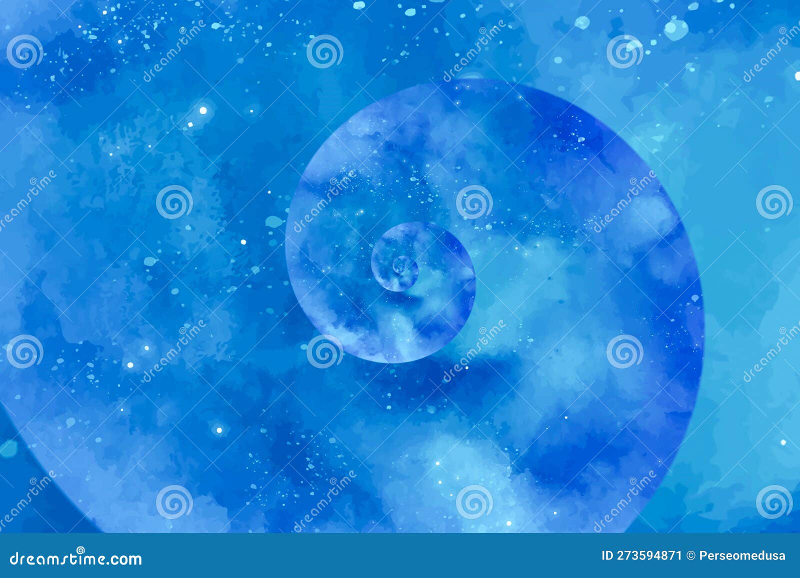 Starry Blue Background with Optical Spiral and Futuristic Design Stock ...