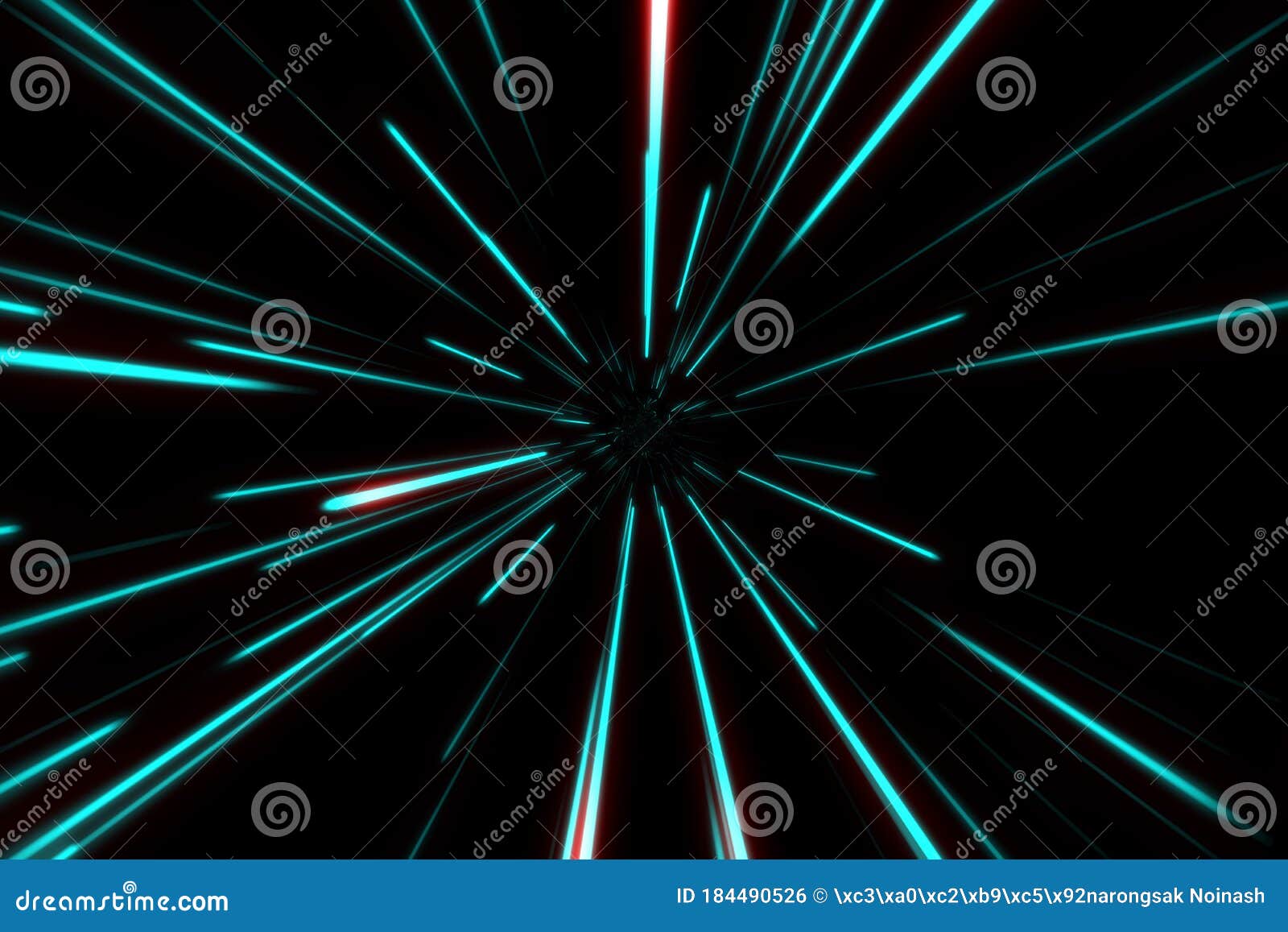 Starry Bright Glowing Lights Flying Extremely Fast Lightspeed through ...