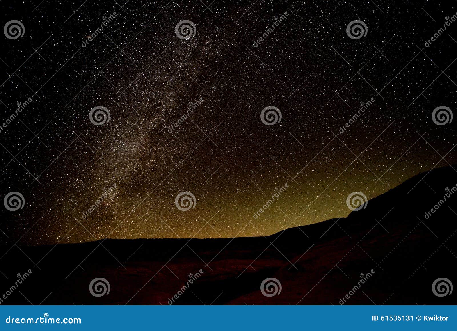 Starry Bright Night stock image. Image of hill, milky - 61535131