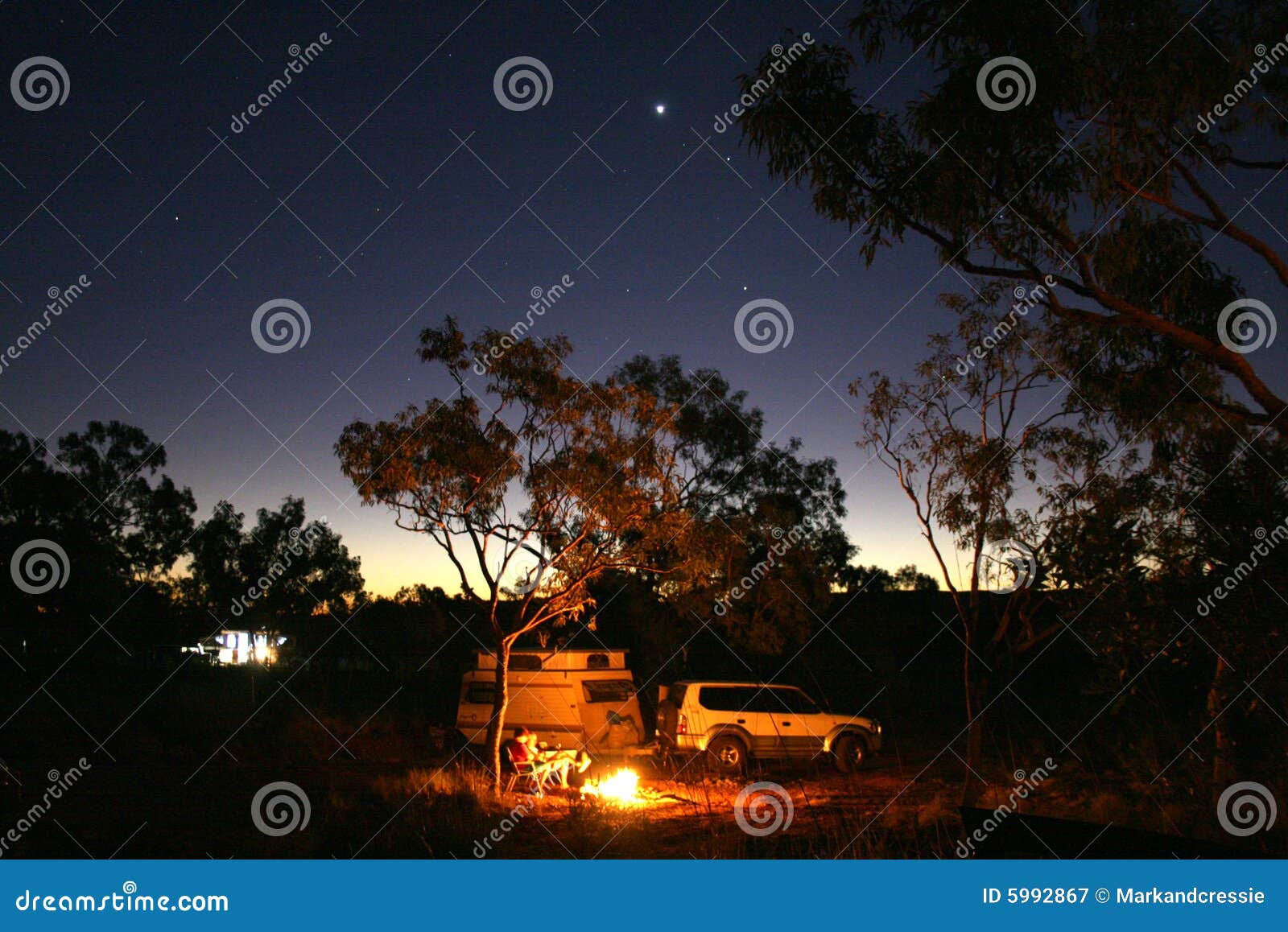 Starry Camping, Australia stock image. Image of warm, fire - 5992867