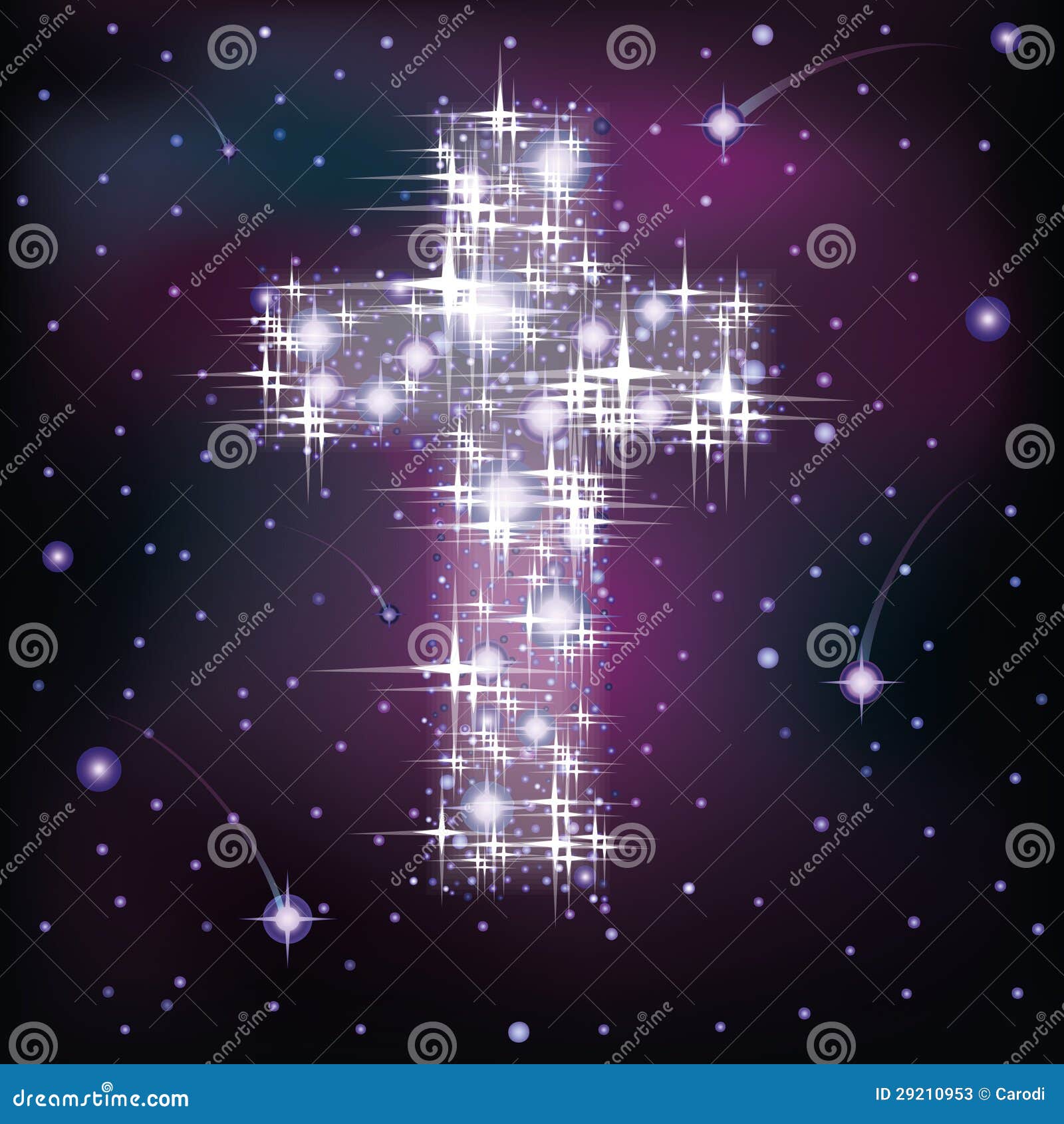 Starry Cross stock vector. Illustration of abstract, peace - 29210953