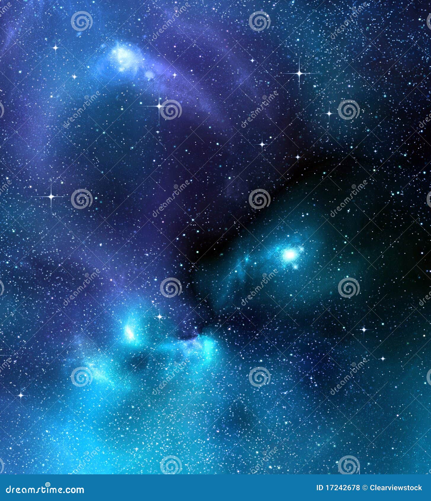 Starry Deep Outer Space Nebual and Galaxy Stock Illustration ...