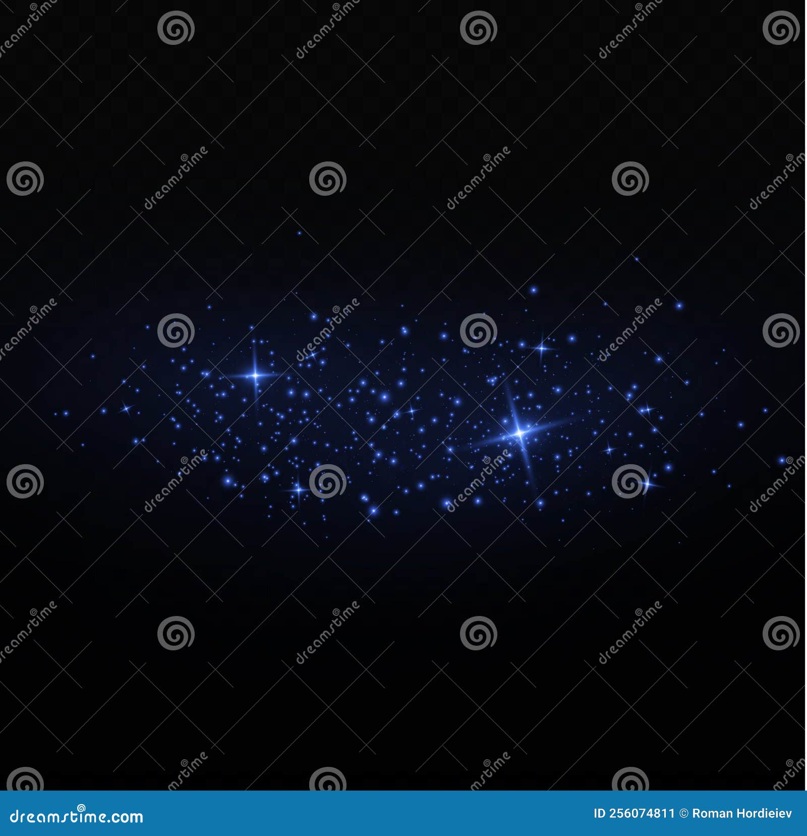 Starry Dust, Flash Light Spark, Sparkle Blue Star Stock Vector ...