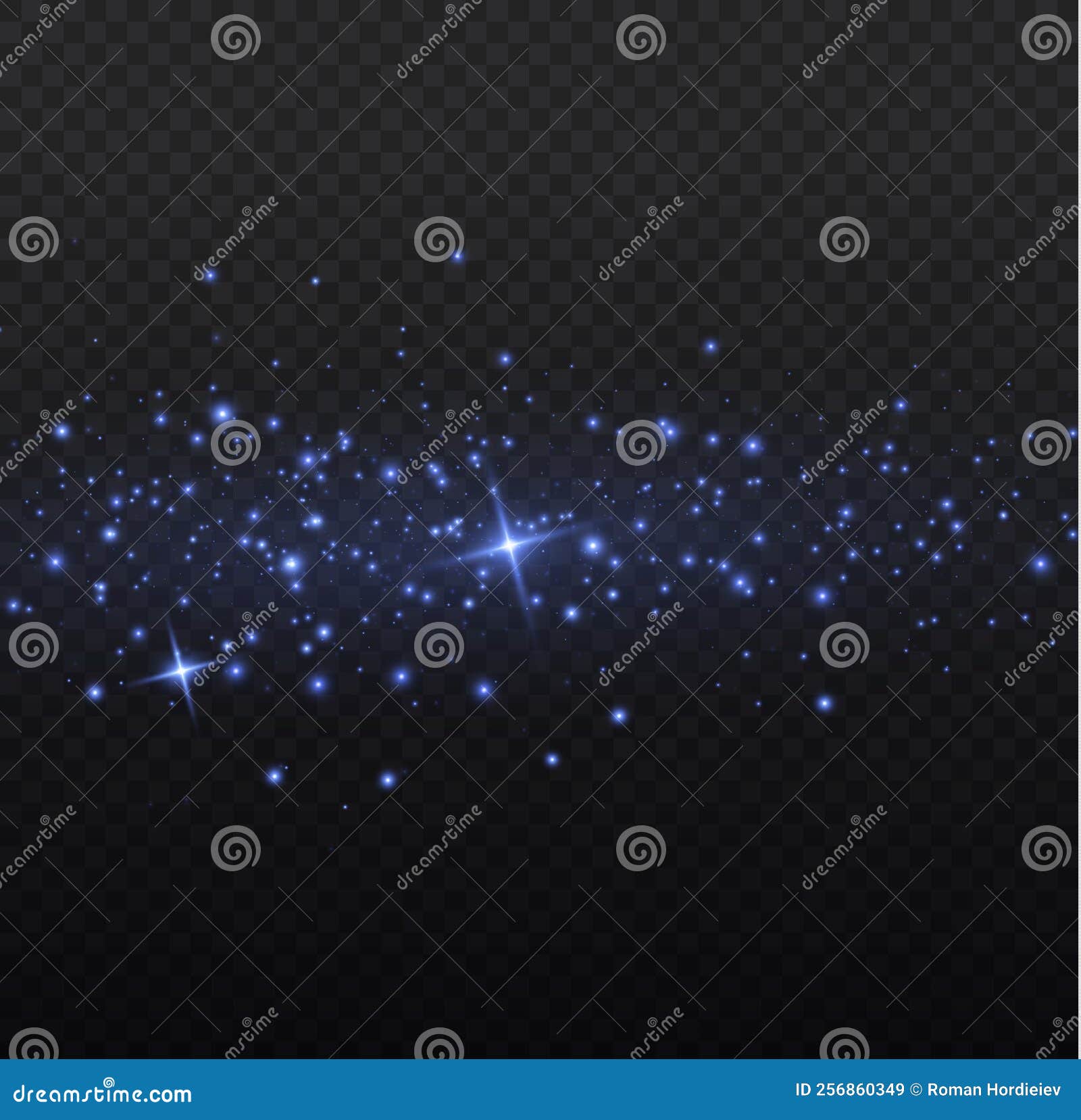 Starry Dust, Flash Light Spark, Sparkle Blue Star Stock Vector ...