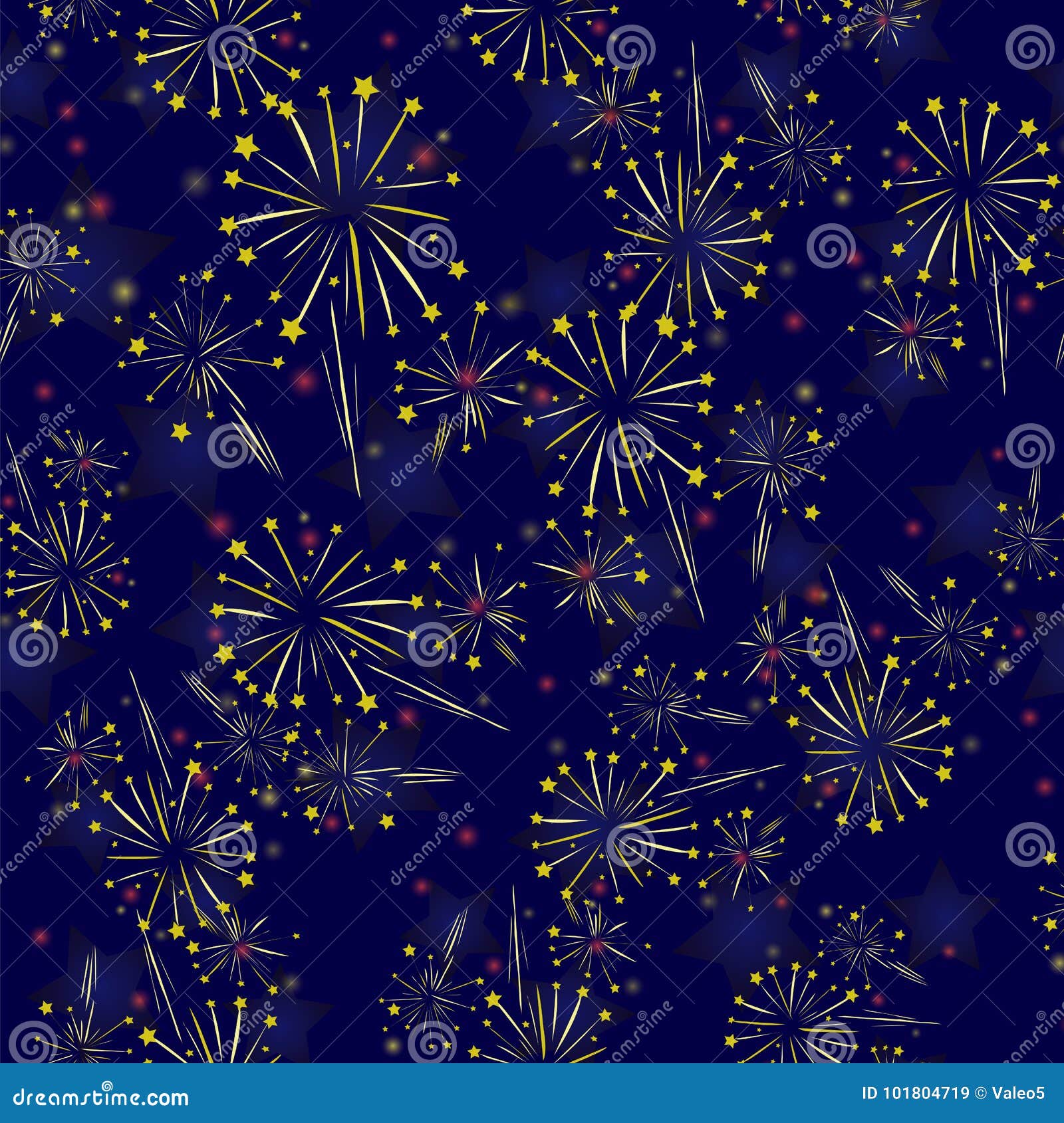 Starry Firework Seamless Pattern Stock Illustration - Illustration of ...