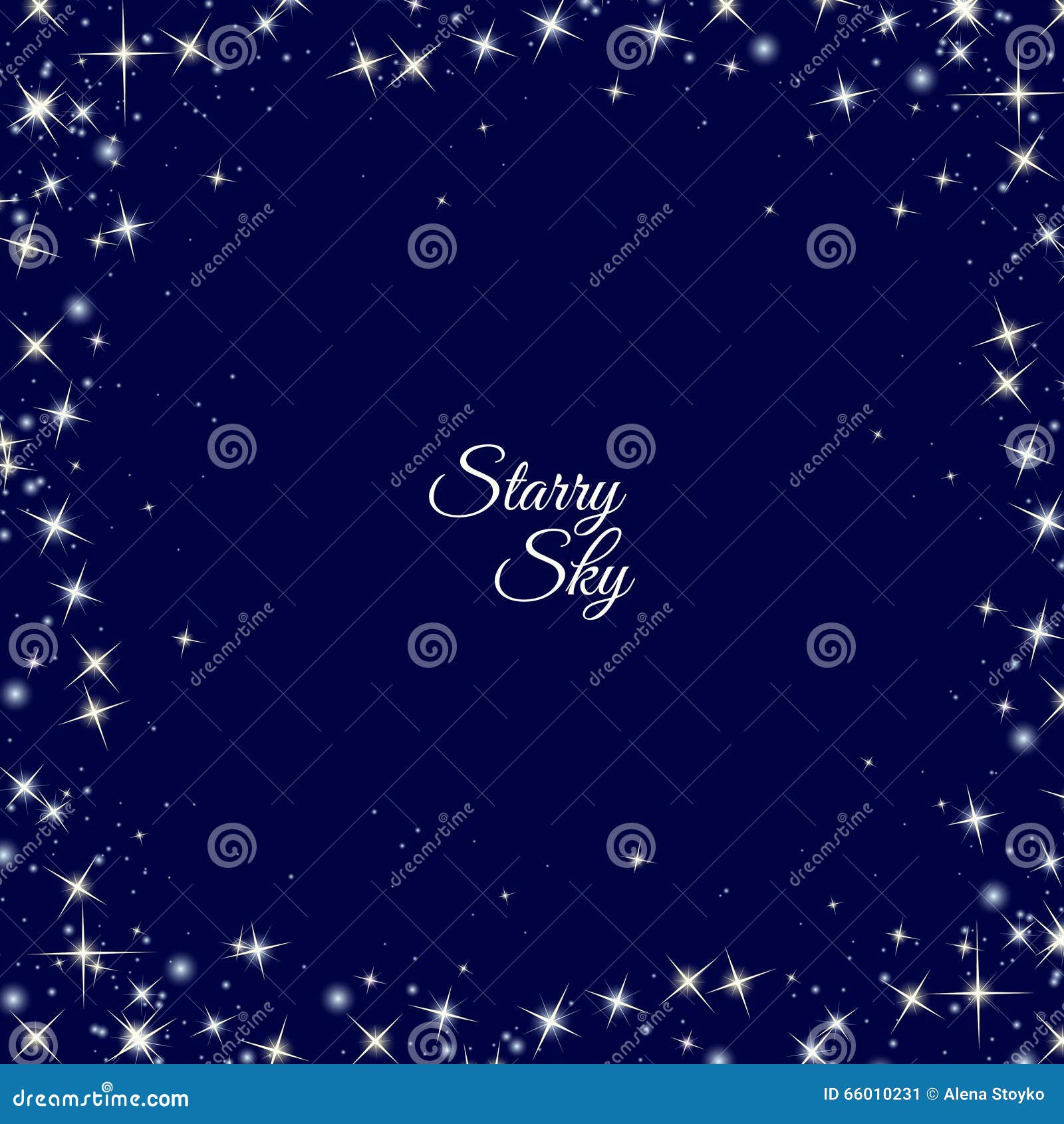 Starry Frame on Dark Blue Background Stock Vector - Illustration of ...