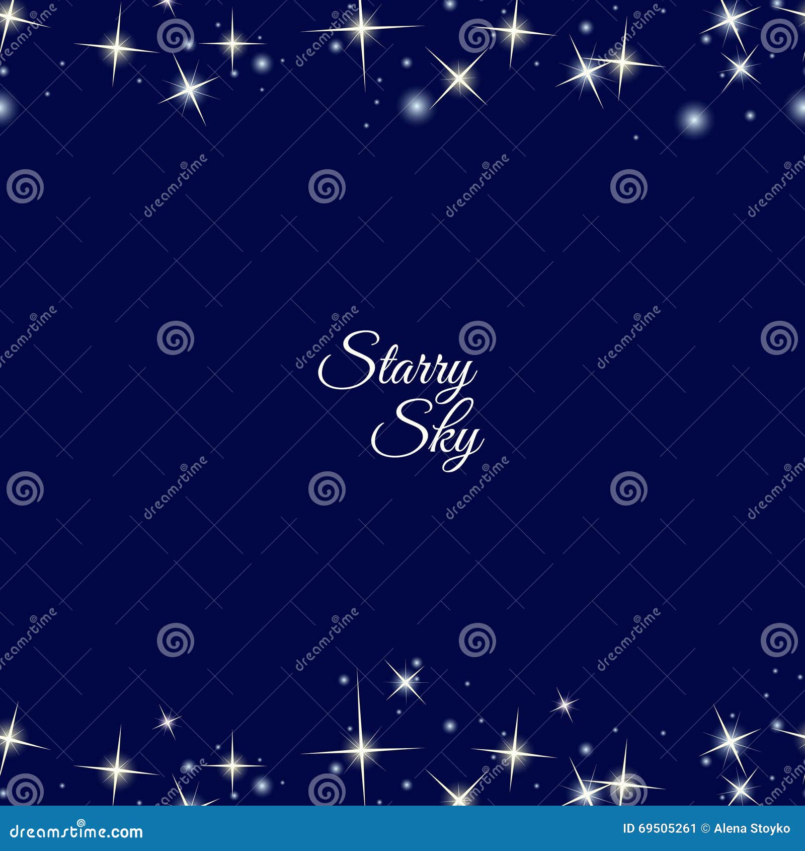 Starry Frame on Dark Blue Background Stock Vector - Illustration of ...