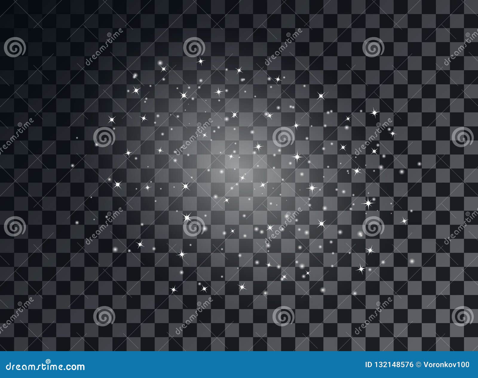 Starry Glittering Dust Elements. Glowing Light Particles. Christmas ...