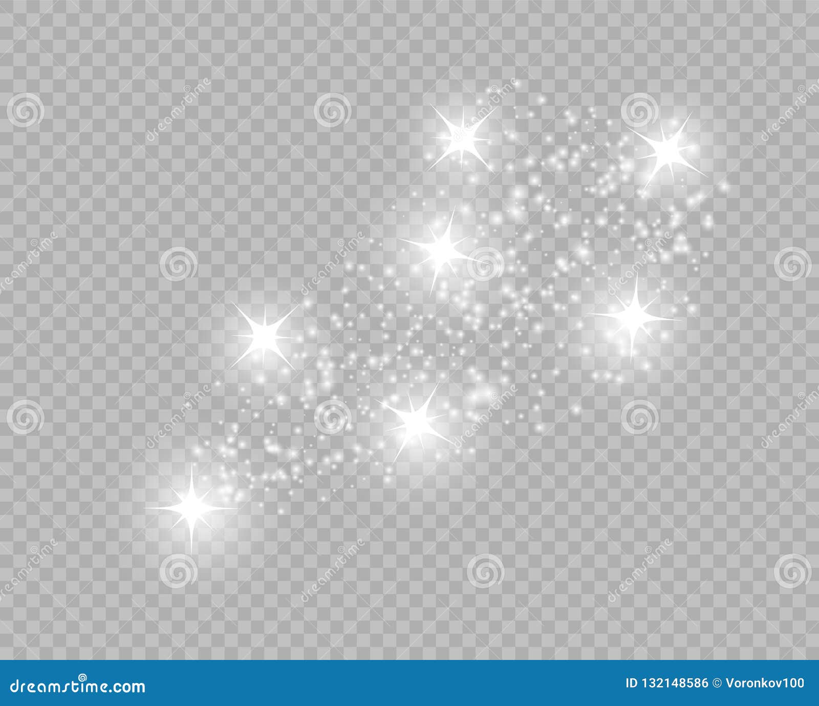 Starry Glittering Dust Elements. Glowing Light Particles. Christmas ...