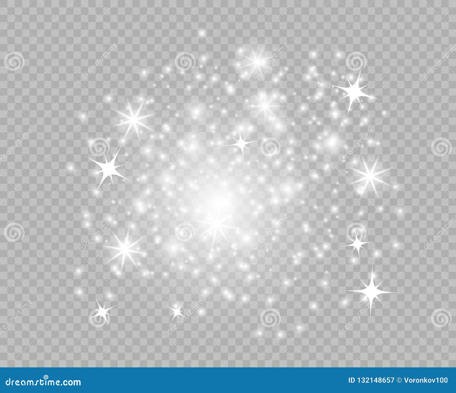 Starry Glittering Dust Elements. Glowing Light Particles. Christmas ...