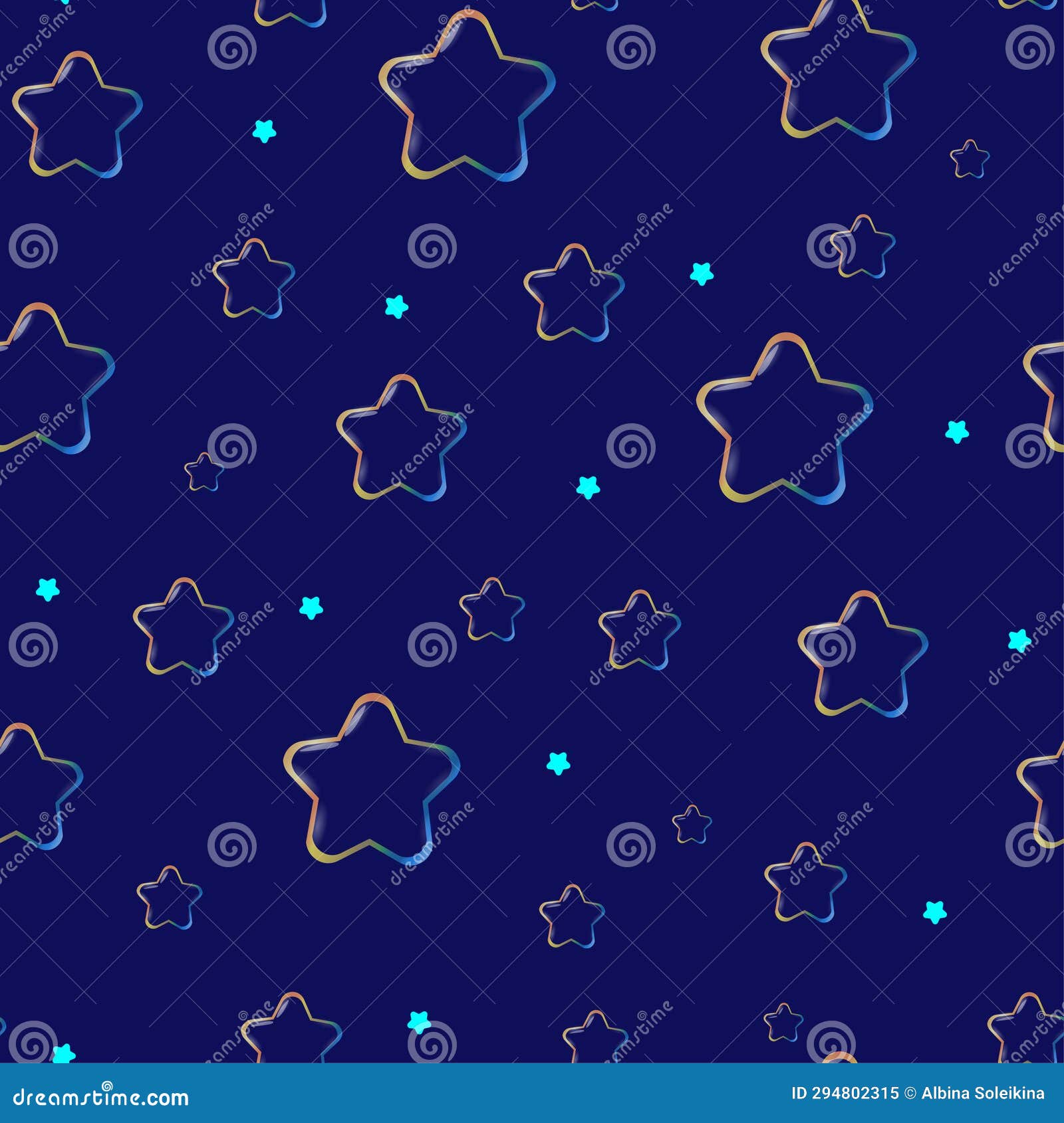 Starry Night Abstract Background. Seamless Pattern with Many Outline ...