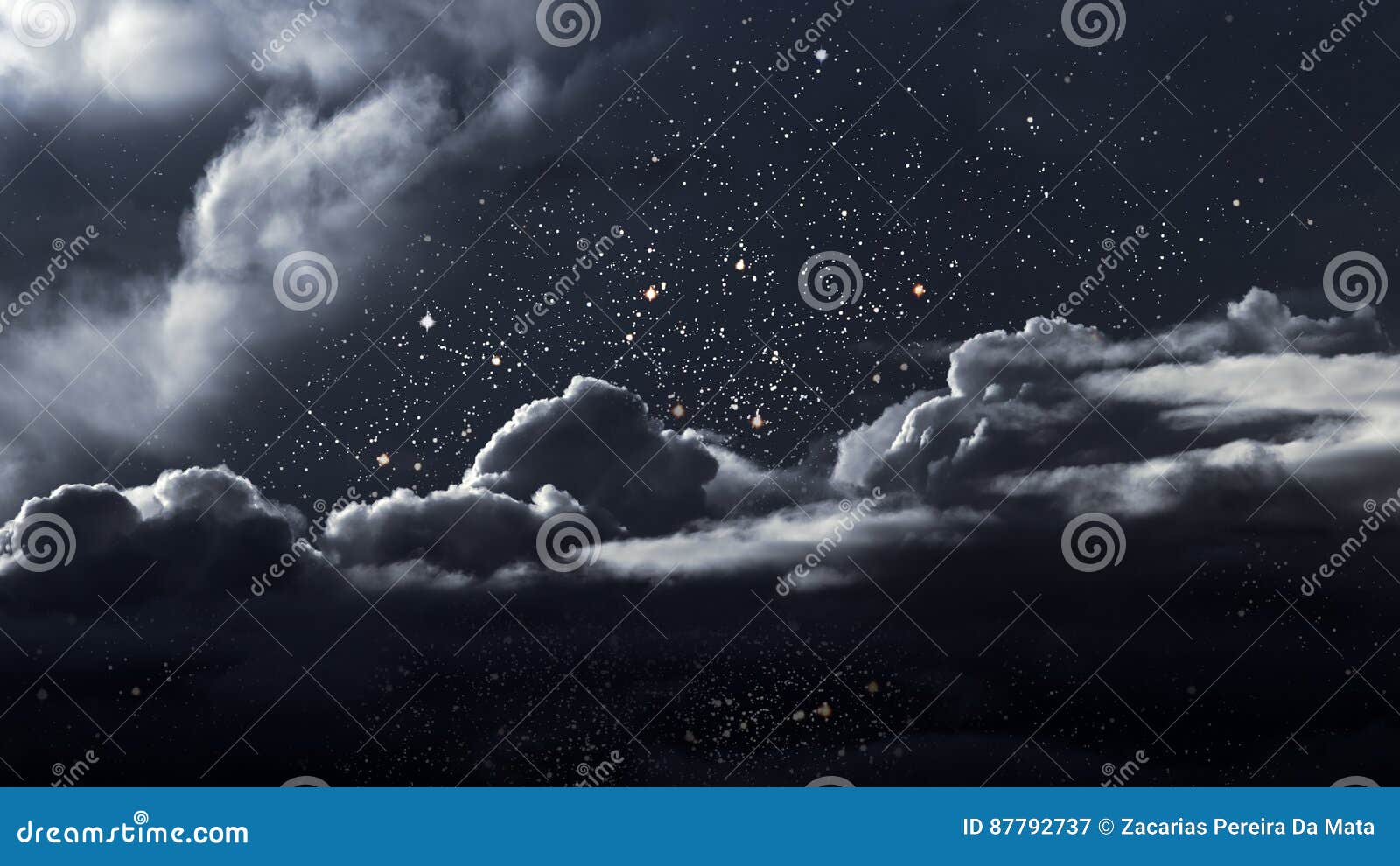 Starry night with clouds stock image. Image of astrology - 87792737