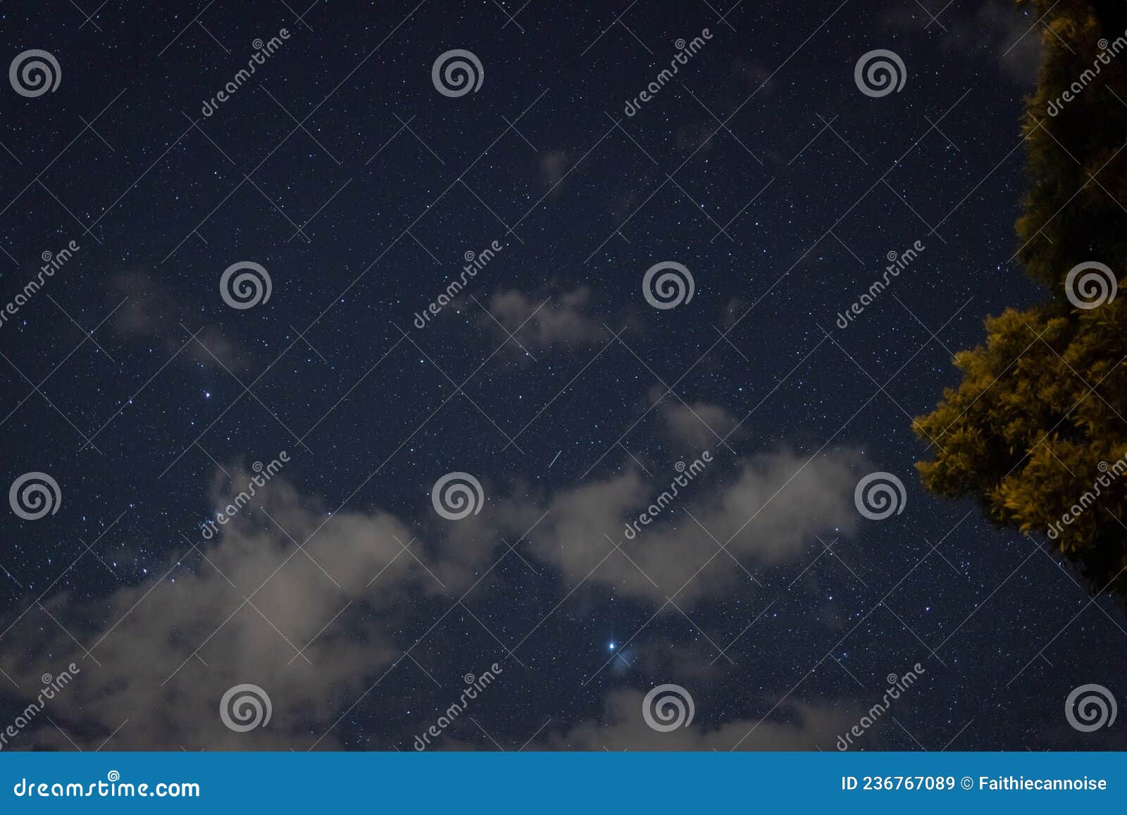 Starry Night with Crisp Sky and Some Clouds with a Lot of ...
