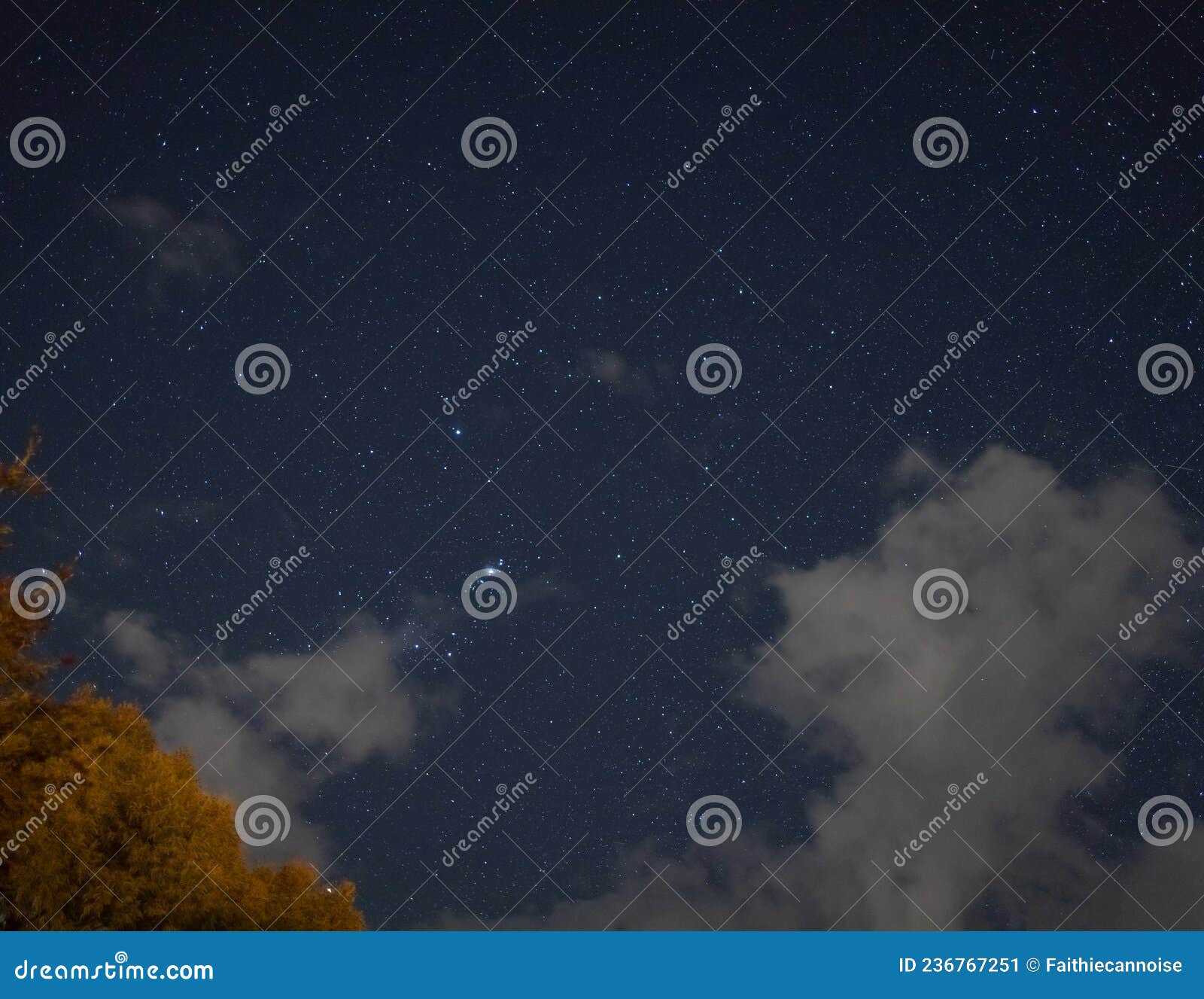 Starry Night with Crisp Sky and Some Clouds with a Lot of ...