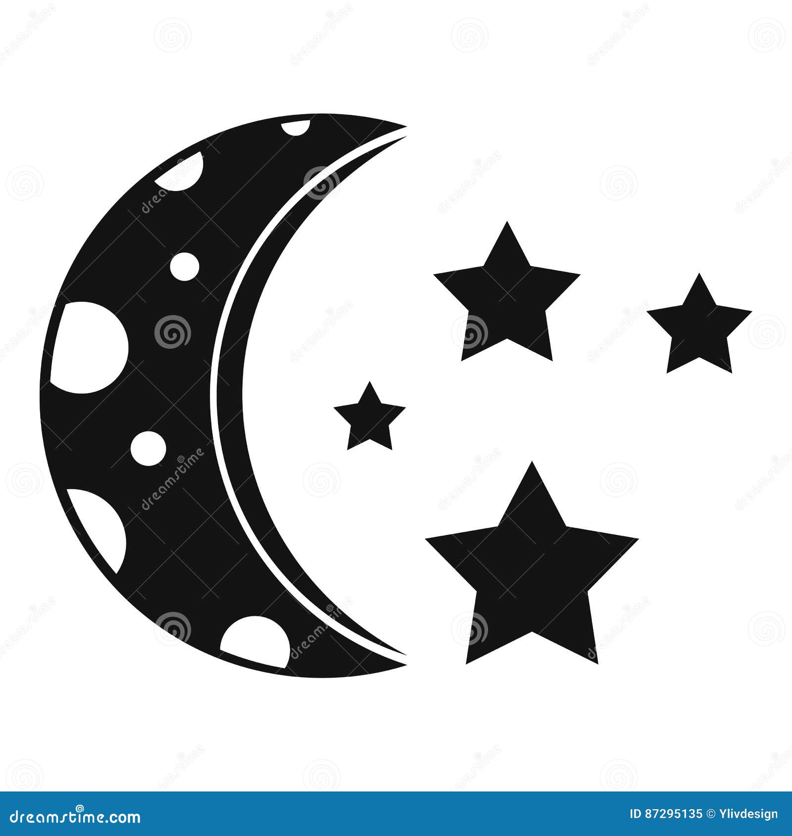 Starry Night Icon, Simple Style Stock Vector - Illustration of cosmic ...