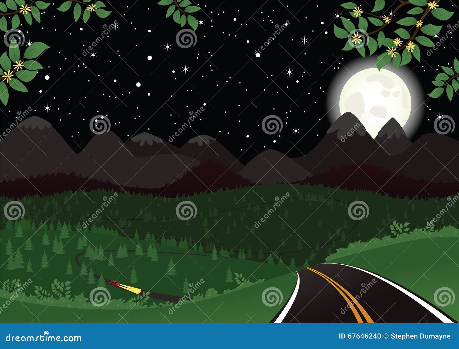 Bendy Trees Cartoon Vector | CartoonDealer.com #1414067