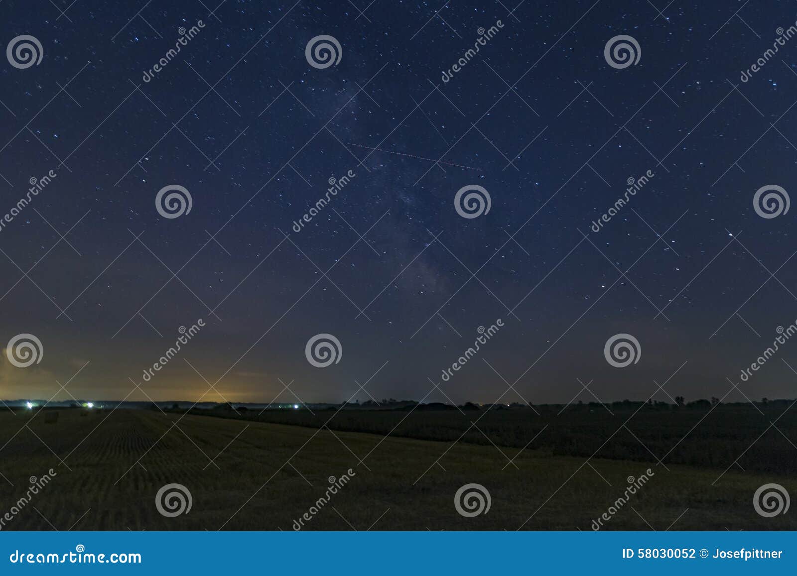 A Starry Night Over Farm Land Stock Photo - Image of left, portrait ...