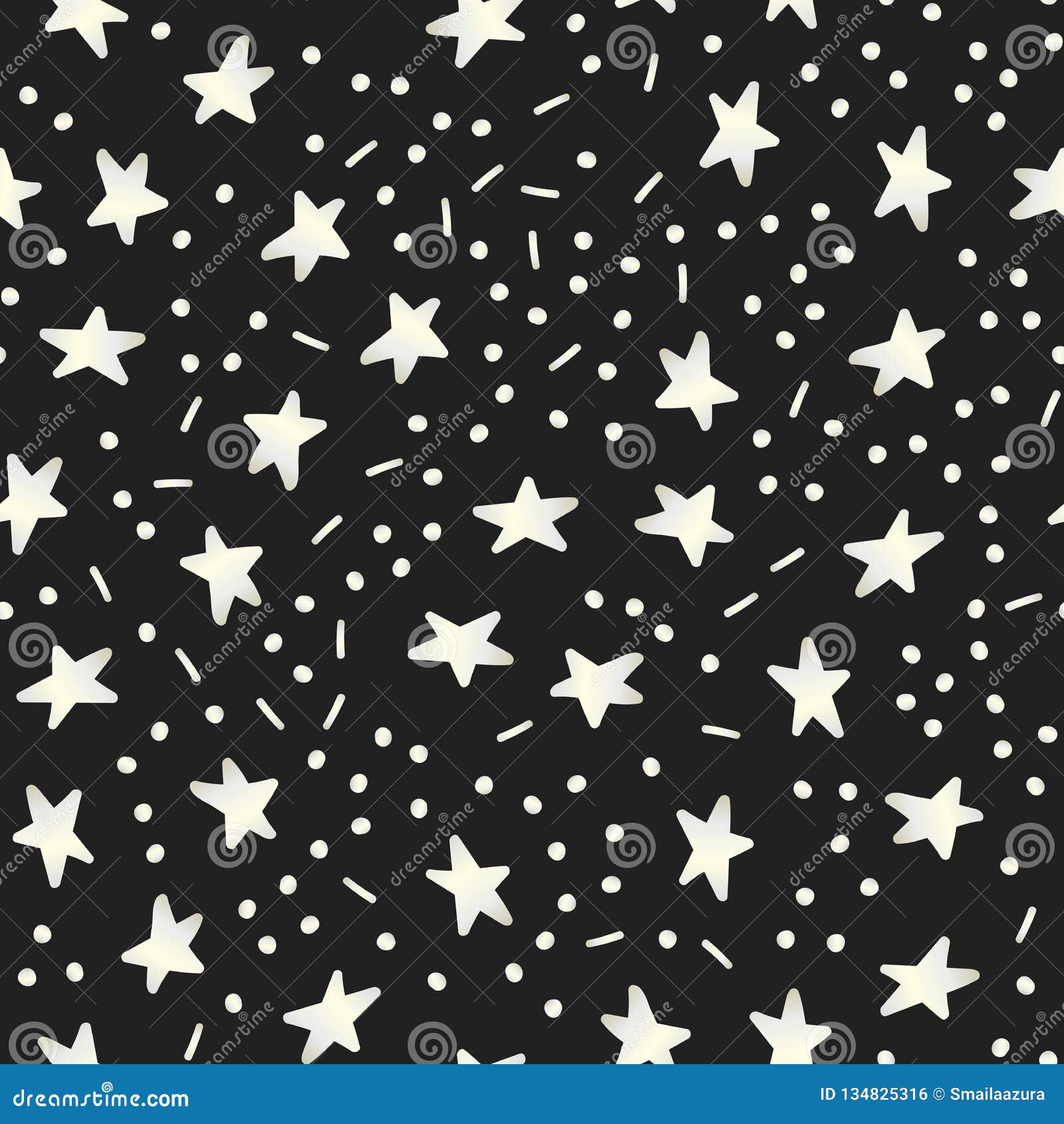 Starry Night Pattern. Backdrop with Yellow Gradient Stars. Dark ...