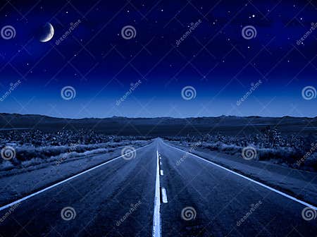 Starry Night Road stock photo. Image of infinity, distant - 16357780