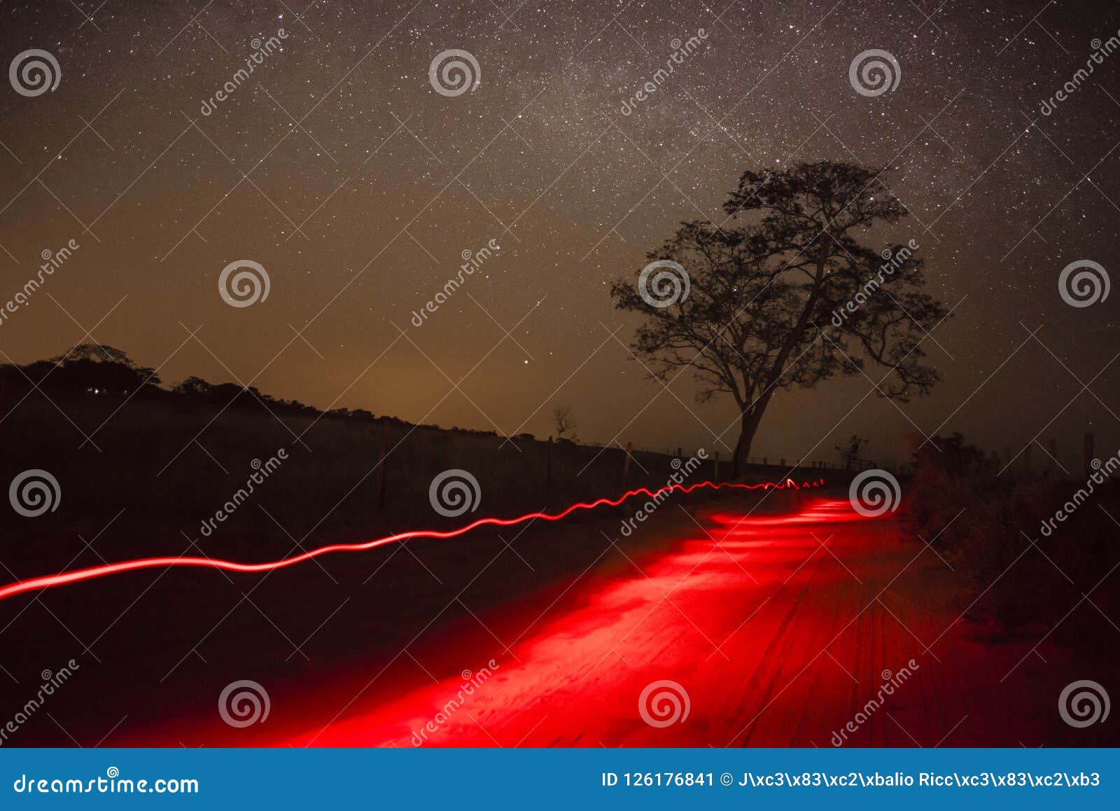 Starry Night on Rural Road - South America. Stock Image - Image of ...