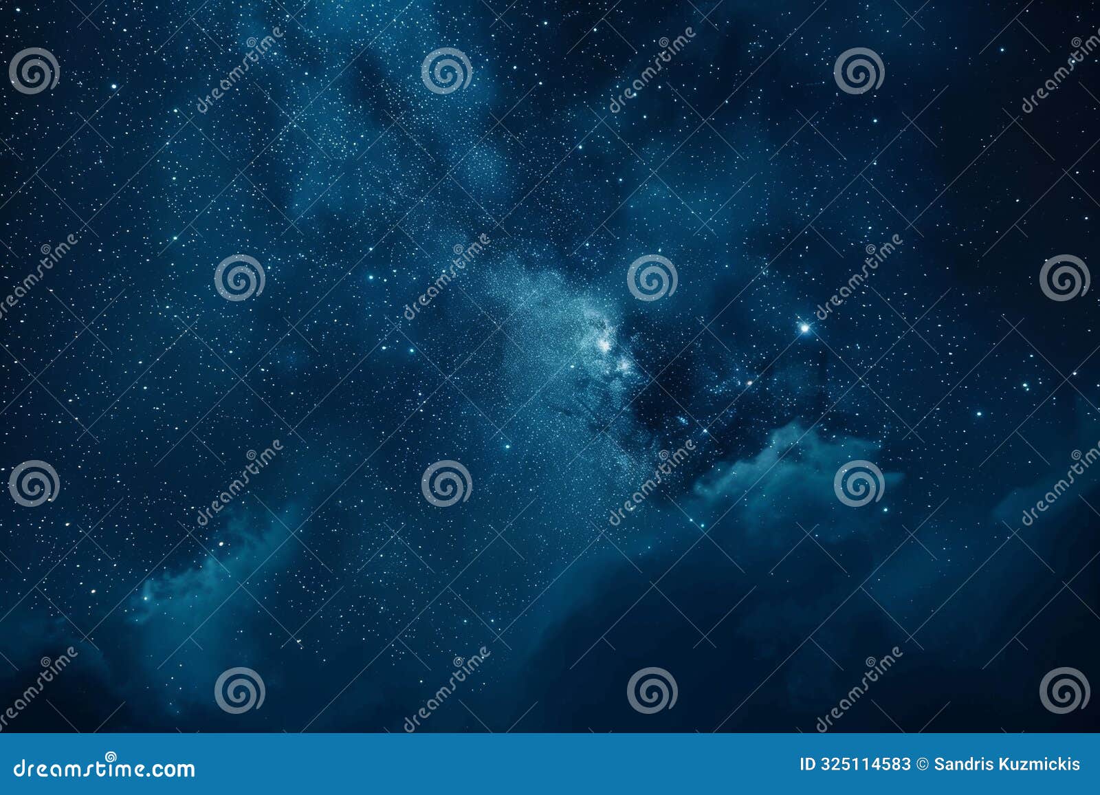 Starry Night Sky with Blue Color. Generative AI. Stock Illustration ...