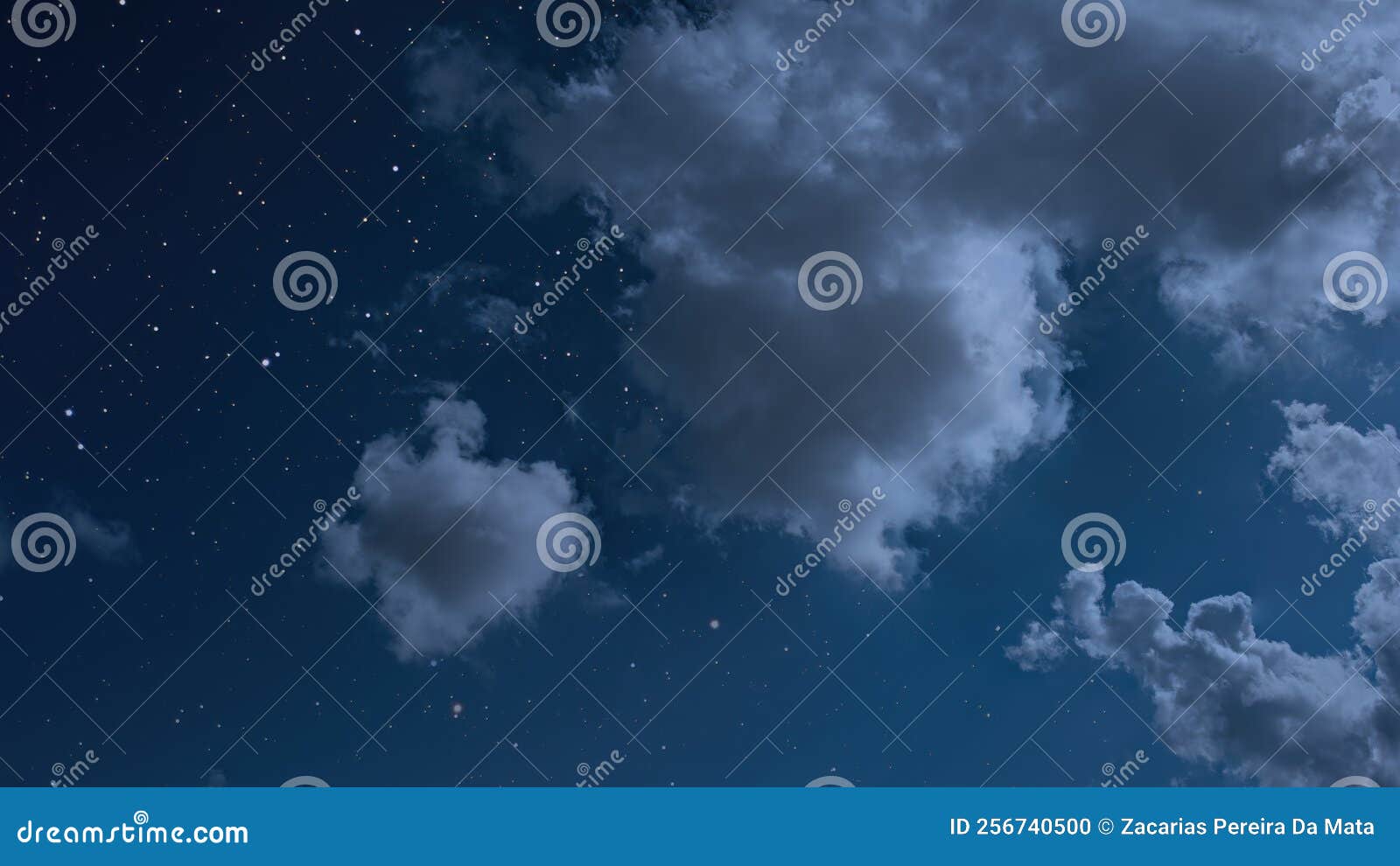 Starry Night Sky with Clouds Stock Photo - Image of fantasy, dark ...