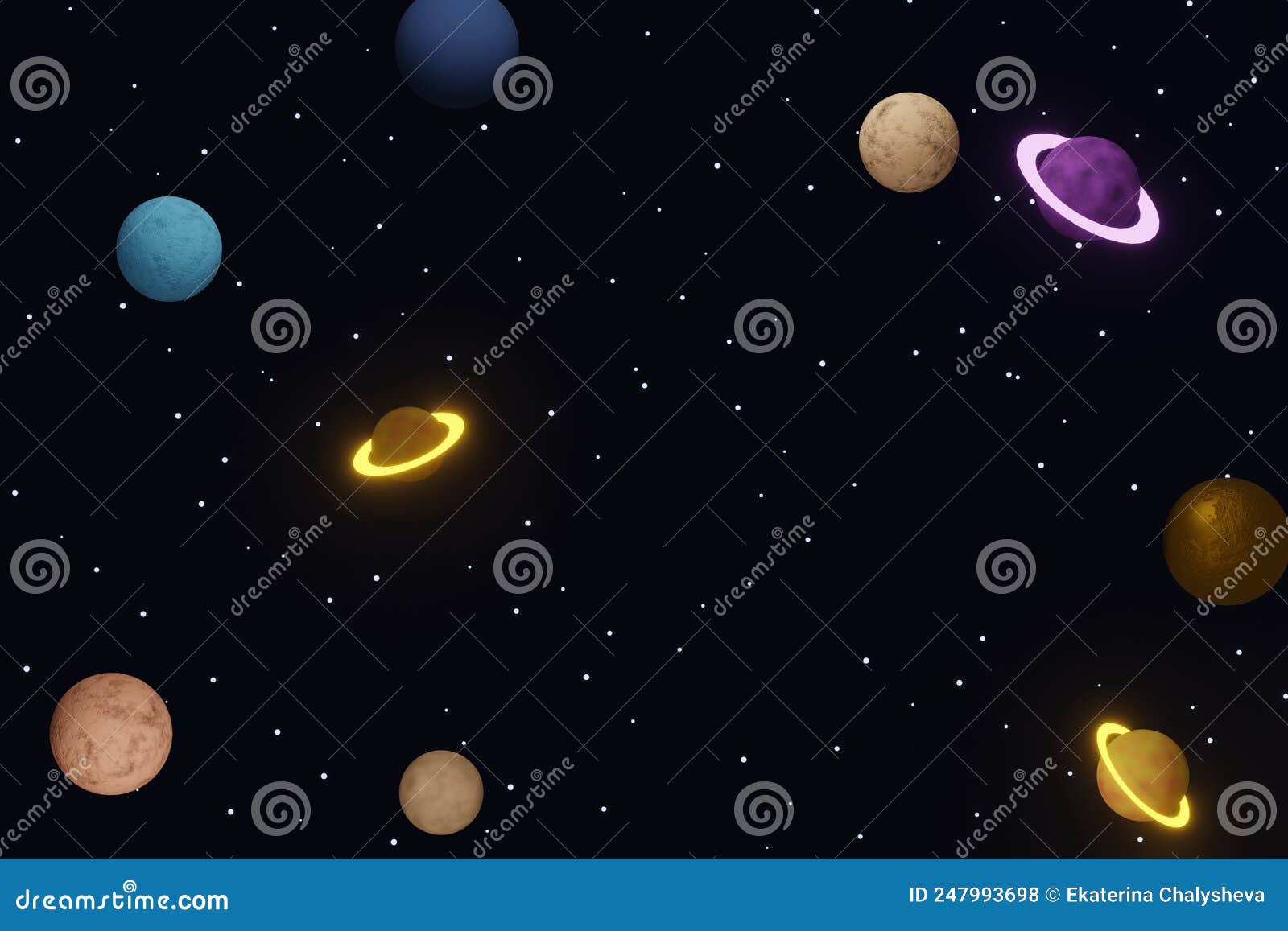 Starry Night Sky, 3d Render Stock Illustration - Illustration of ...