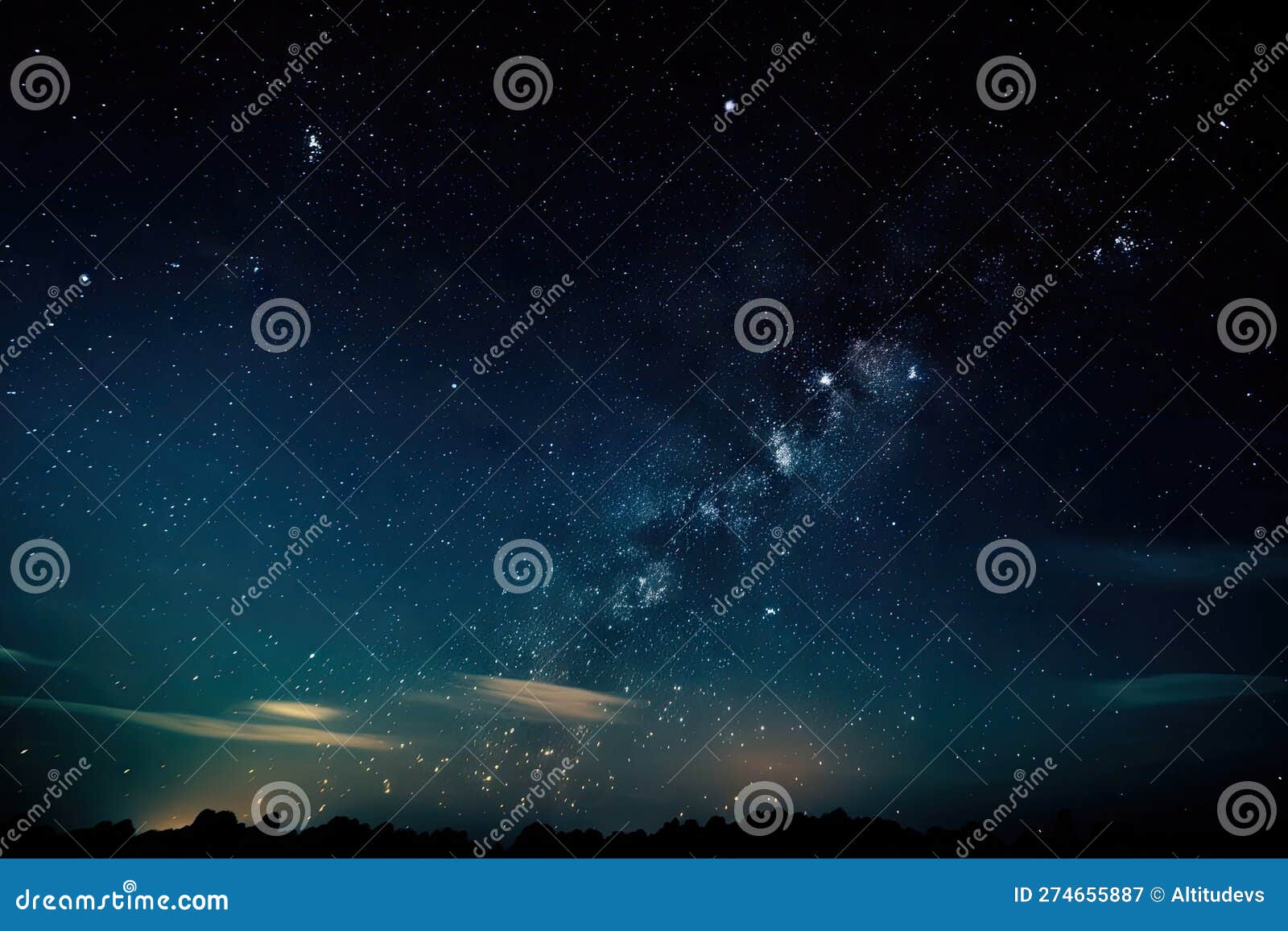 Starry Night Sky, with Different Nebulae and Star Clusters Visible ...