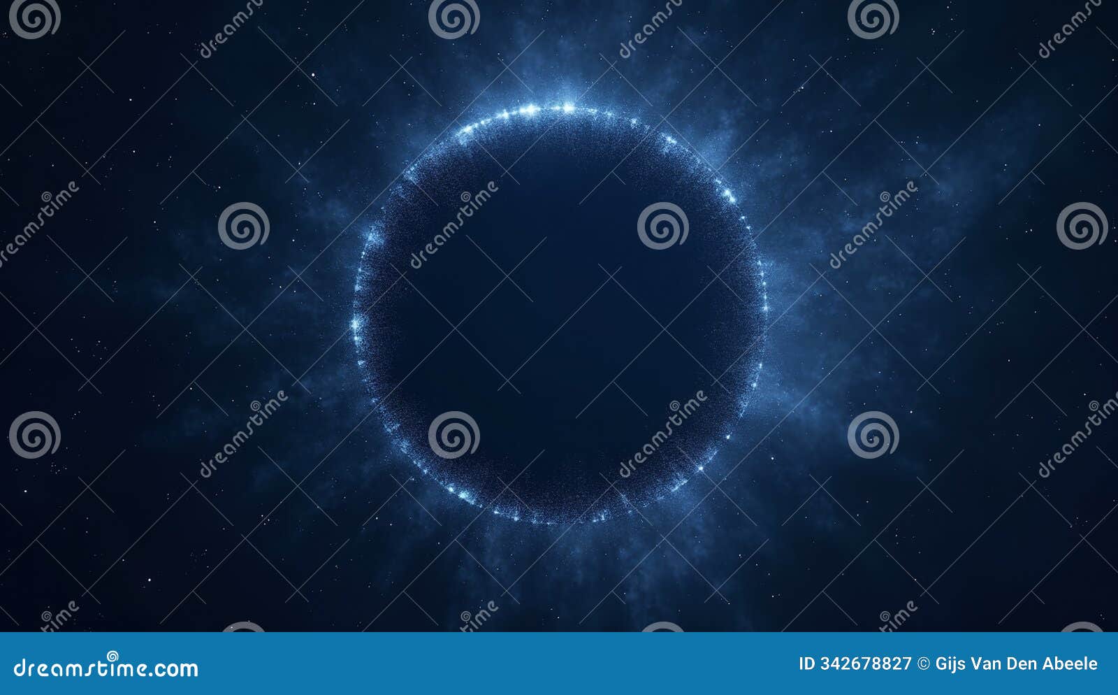 Starry Night Sky with Empty Circular Space Shooting Stars and Cosmic ...