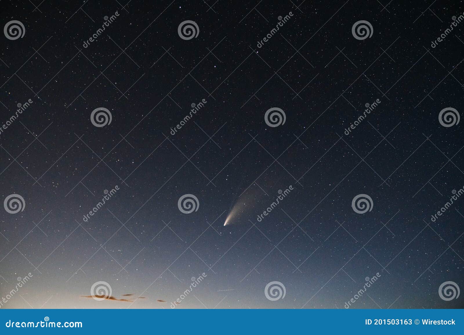 Starry Night Sky with a Falling Star Stock Image - Image of lights ...