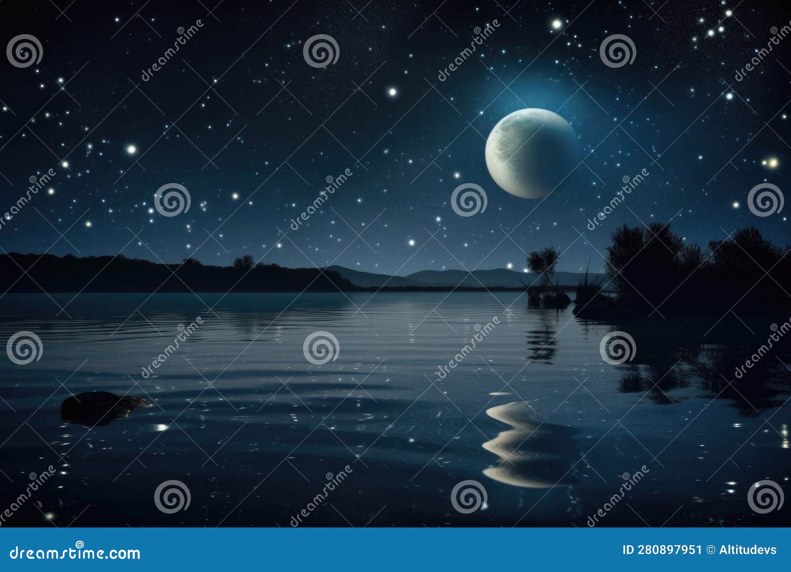 A Starry Night Sky Filled with Celestial Objects and Planets, Including ...