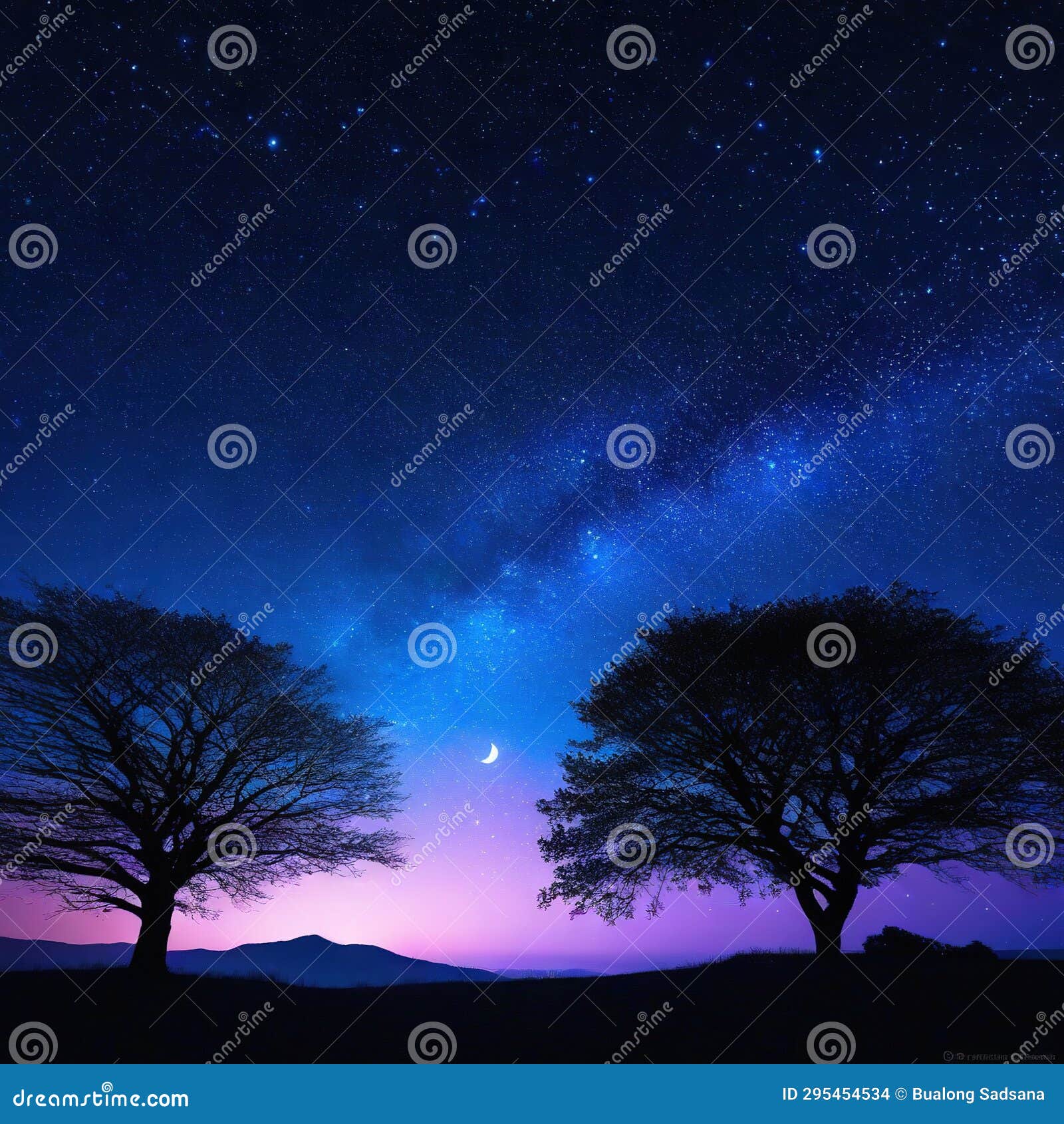 Starry Night Sky with a Genuine Astro Stock Illustration - Illustration ...